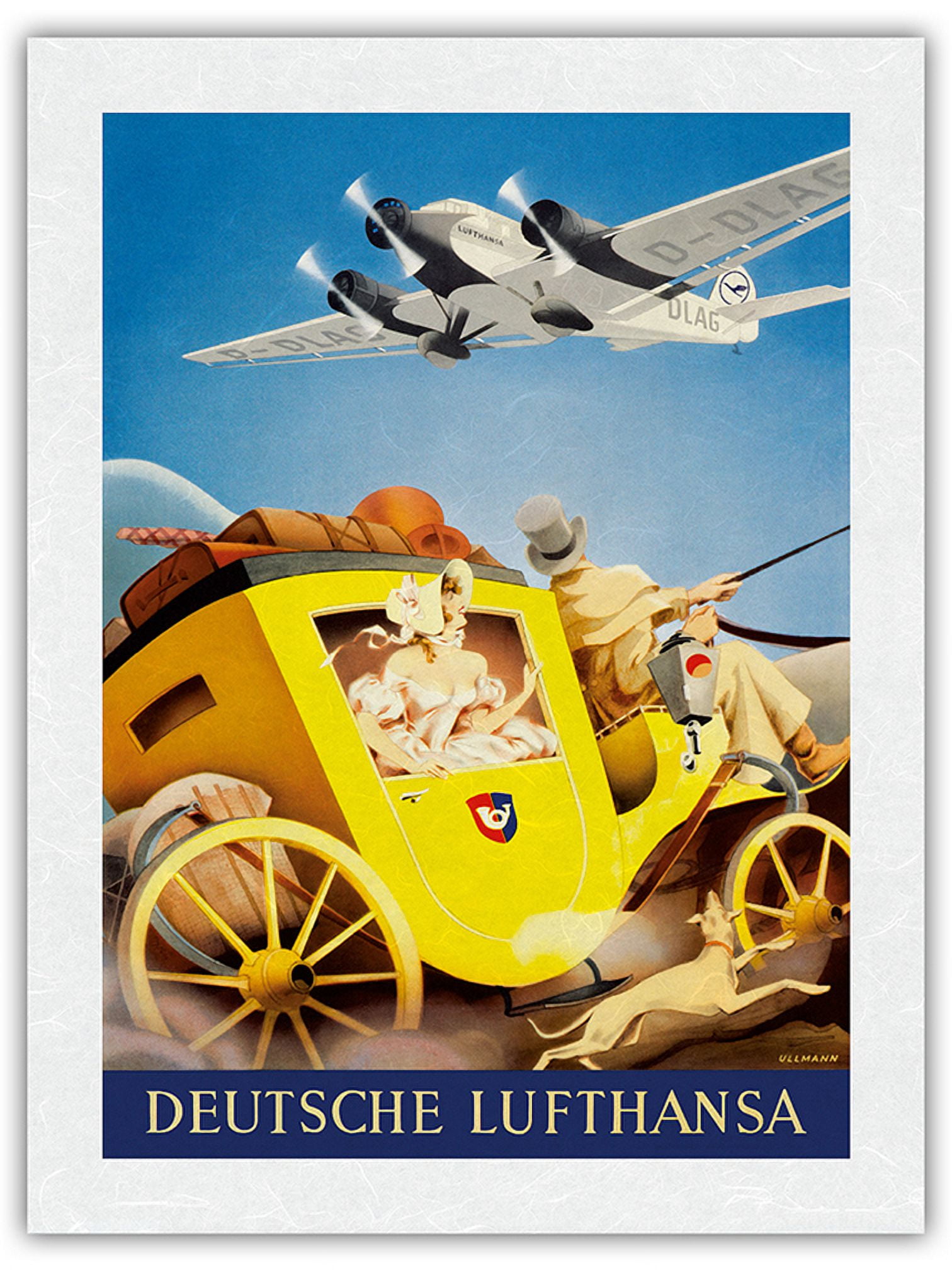 Deutsche Lufthansa German Airways - Junkers JU-52 Aircraft - Vintage ...