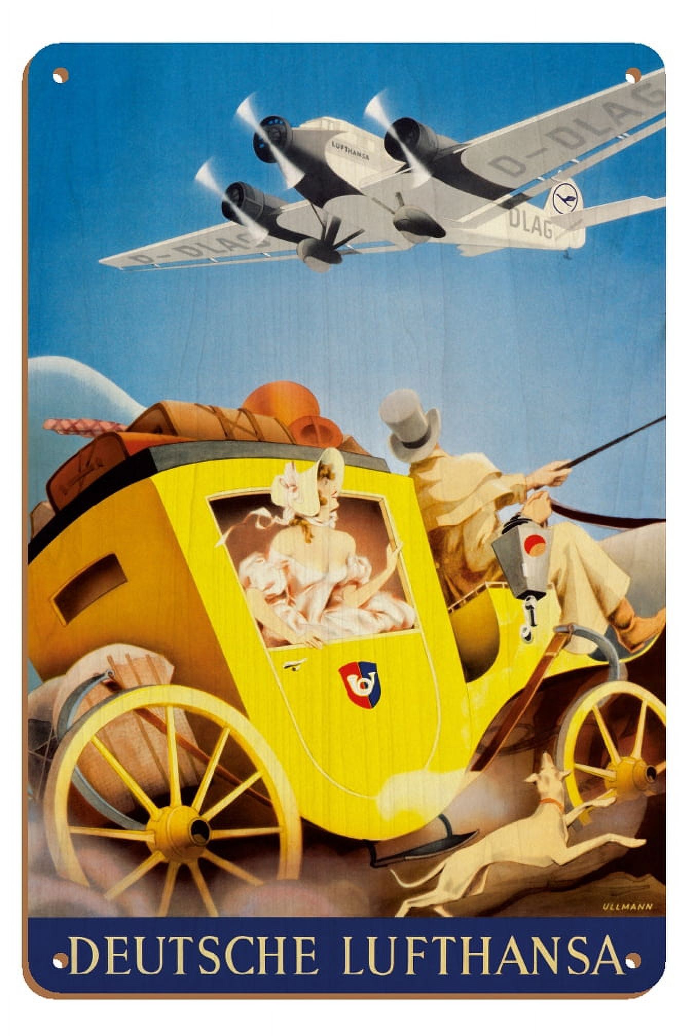 Deutsche Lufthansa German Airways - Junkers JU-52 Aircraft - Vintage ...