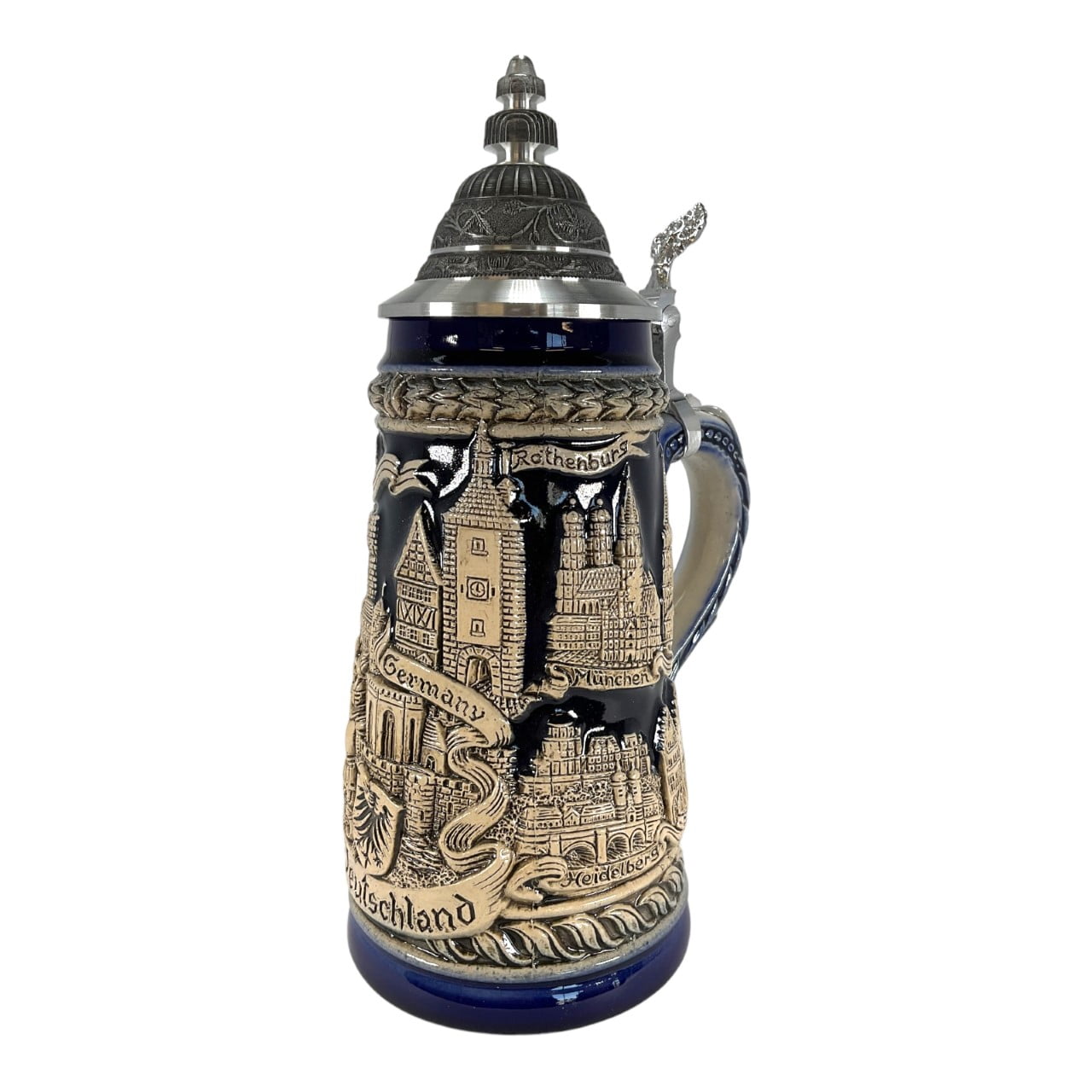 Deutschland Germany Old Blue Panorama LE Stoneware German Beer Stein .5 ...