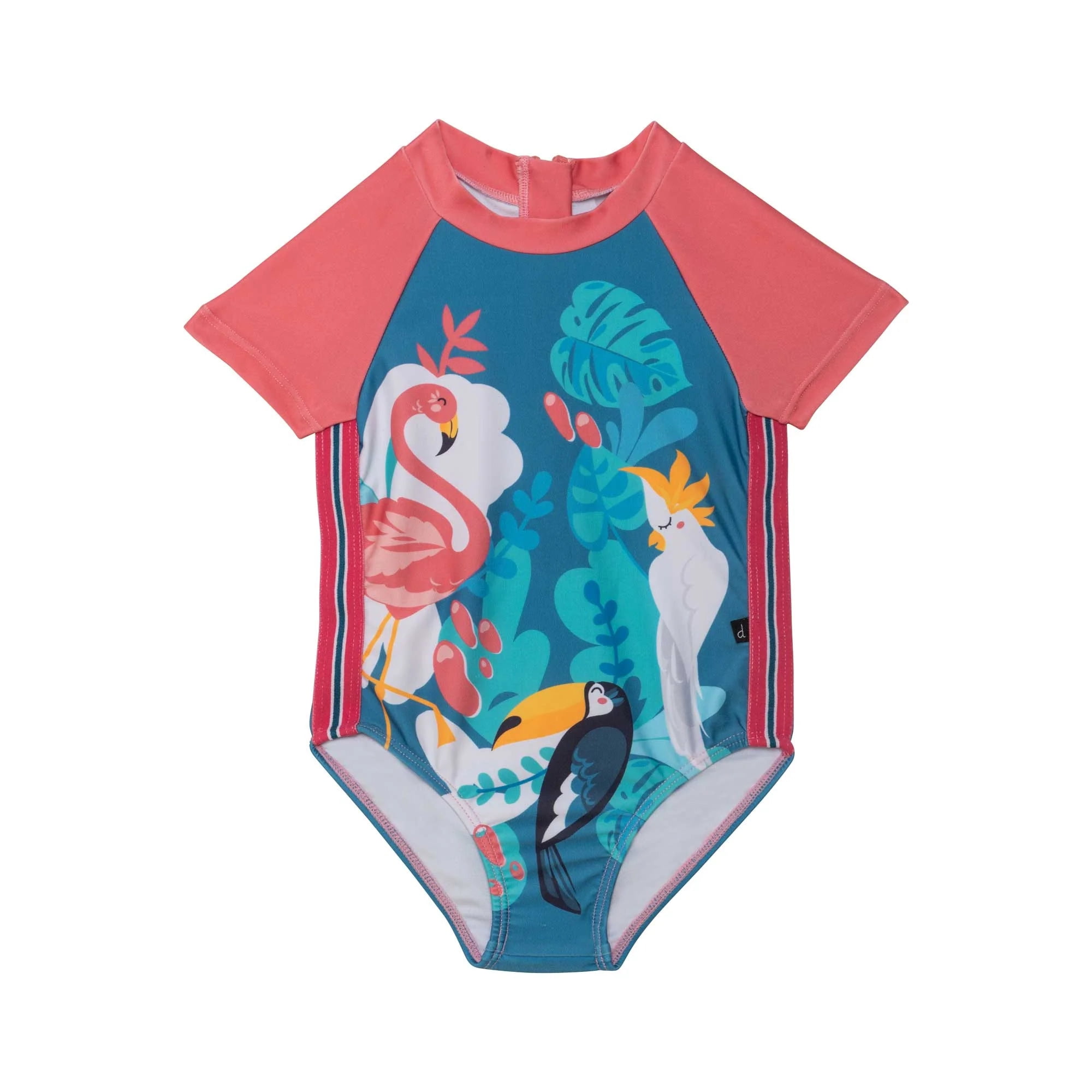 Deux par Deux One-Piece Bathing Suits Girl Kids Turquoise Flamingo 11/ ...