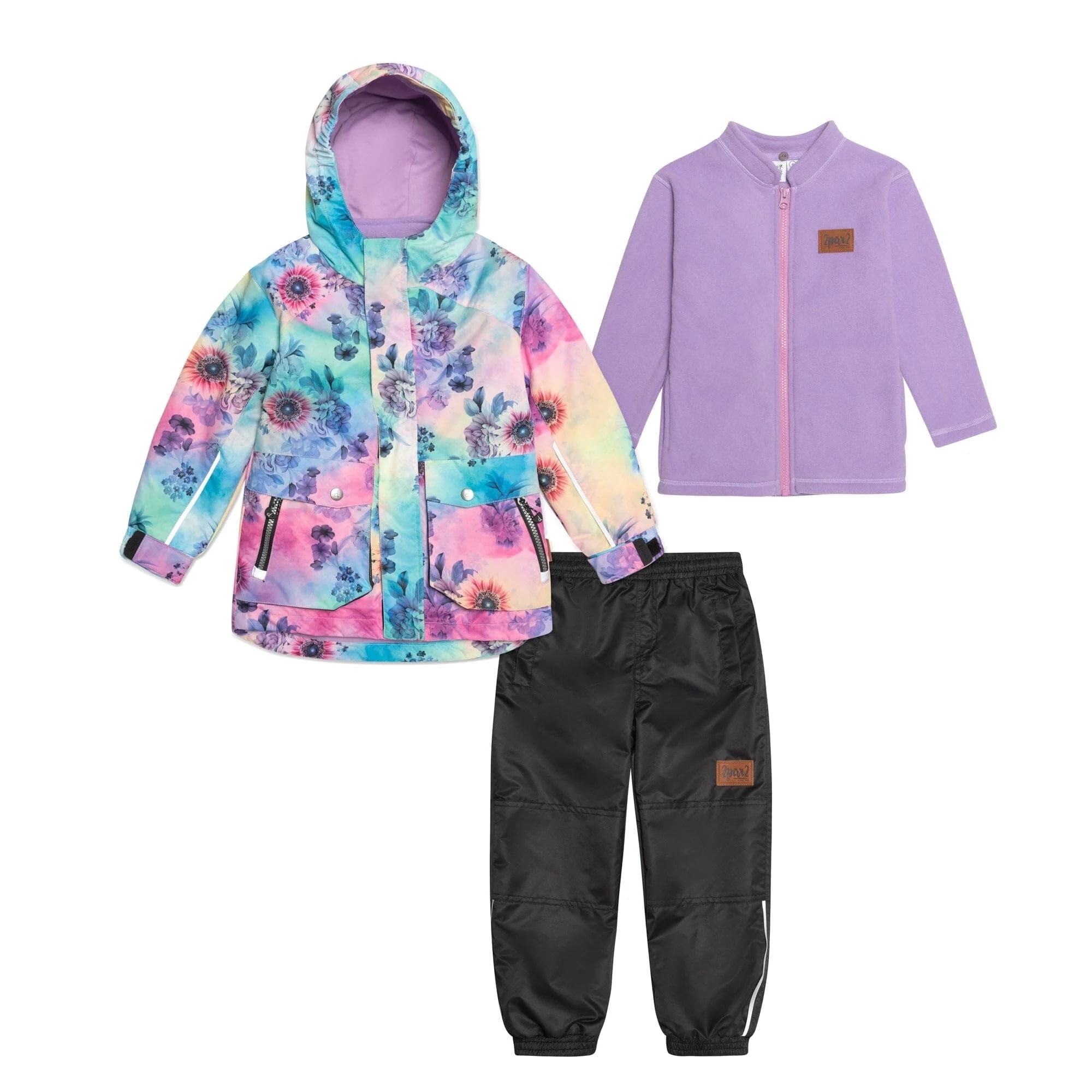 Deux par Deux Printed 3 In 1 Rain Set Multicolor Flowers & Black Girl ...