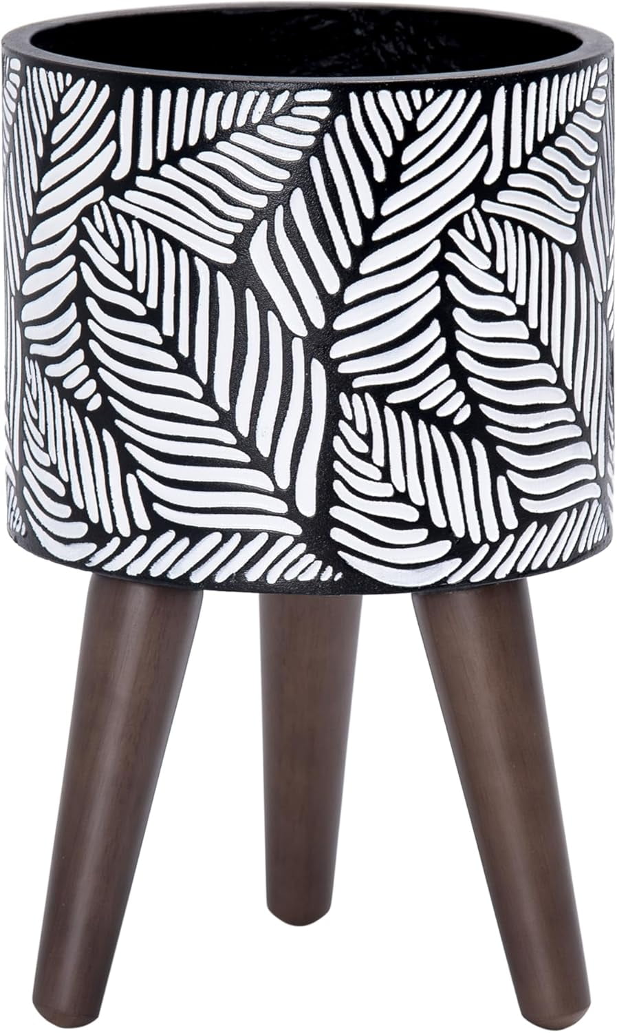 Dev 12 Inch Planter Pot with Stand, Mid-Century Tall Plant Pot with ...