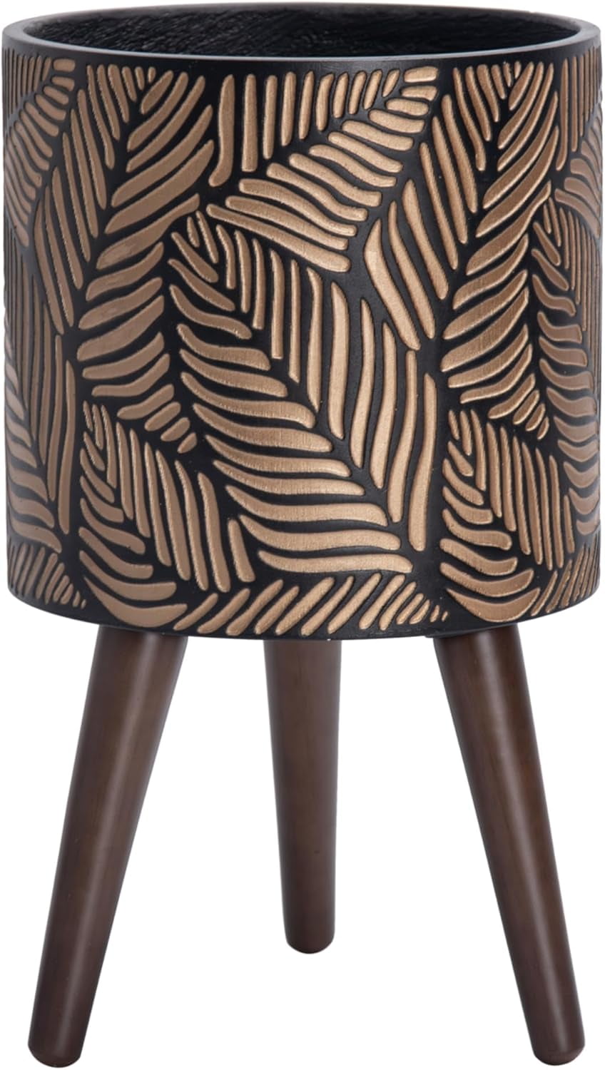 Dev 12 Inch Planter Pot with Stand, Mid-Century Tall Plant Pot with ...