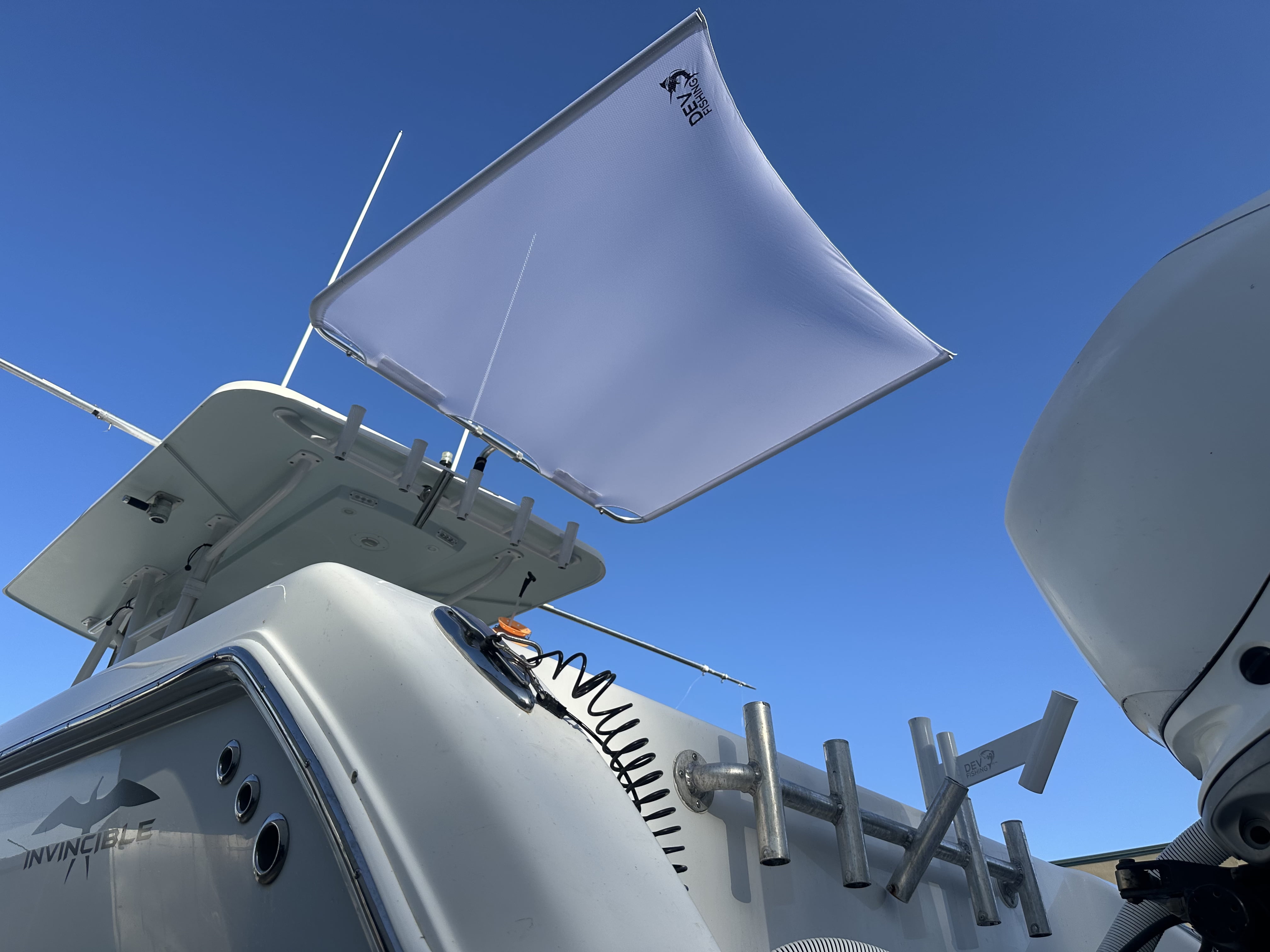 DevFishing Fabric Boat Shade Canopy Top Cover, White, 6.5' x 5 ...