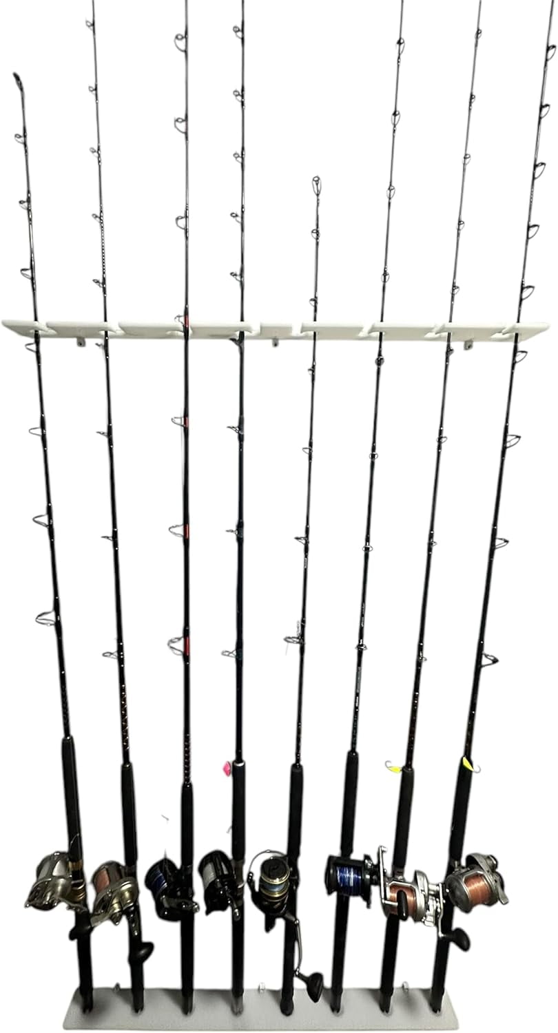 Dev Fishing SUPH8 8 Rod Vertical Storage Hanging Wall Organizer Rod ...