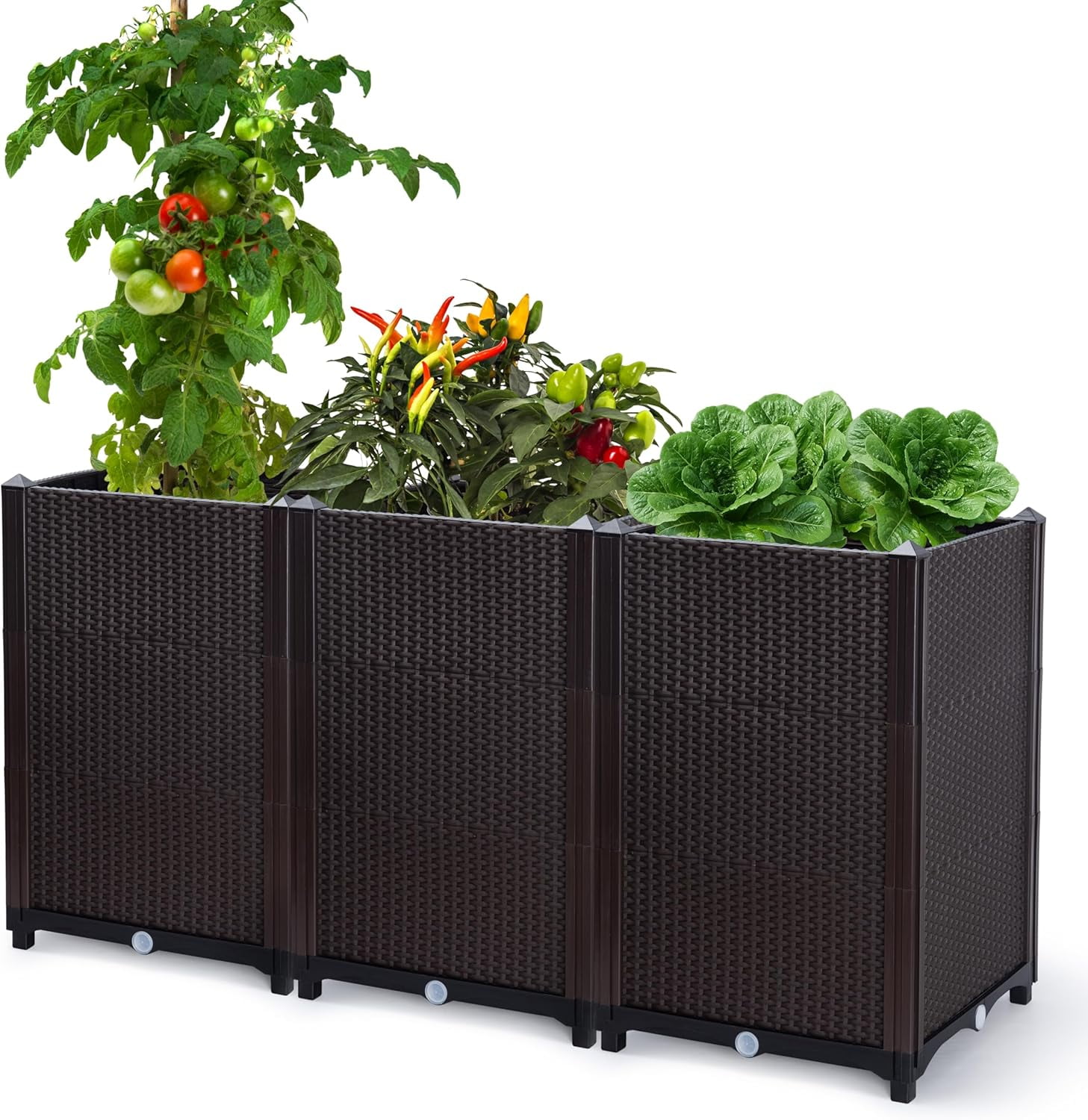 Dev Raised Patio Planter Box - Elevated Planter with Drainage Plug Raised Garden Beds for ...
