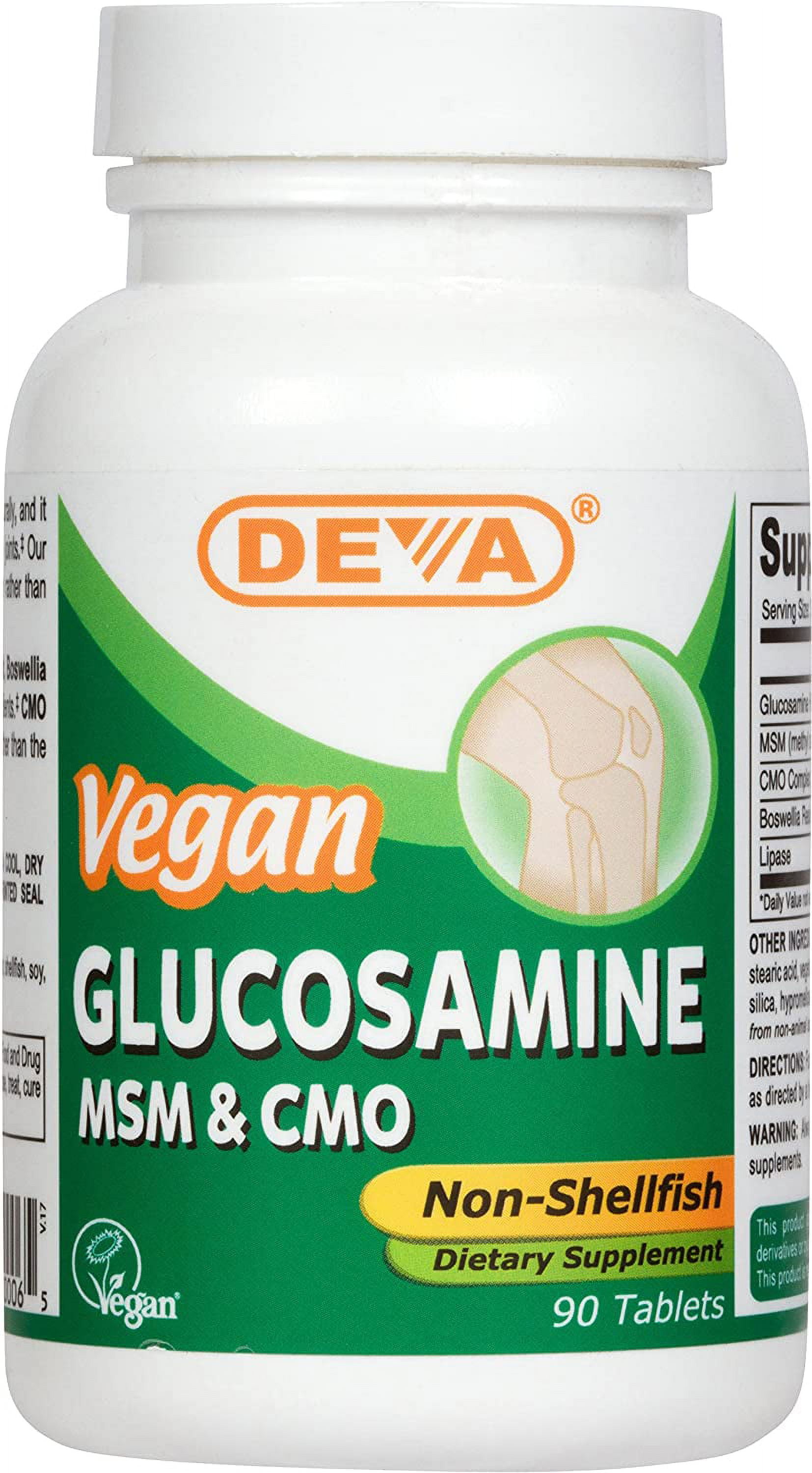 Deva Nutrition Glucosamine Msm And Cmo Joint Support Tablets, Vegan - 90 Ea, 3 Pack - Walmart.com