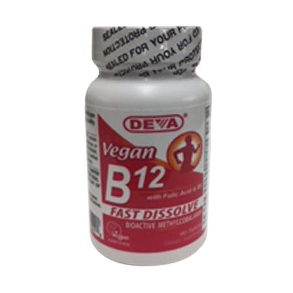 Deva Nutrition Vegan B12 With Folic Acid B6 Sublingual Tablets - 90 Ea ...