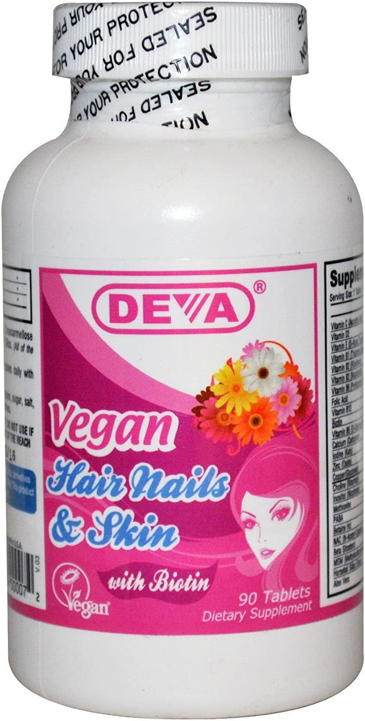 Deva Nutrition Vegan Hair Nails And Skin With Biotin Tablets - 90 Ea, 2 Pack - Walmart.com