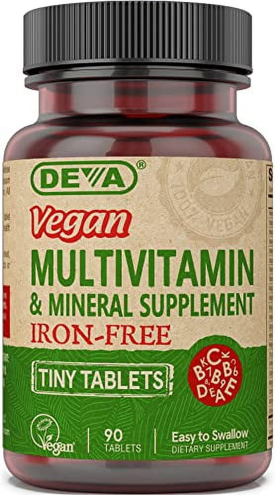 Deva Nutrition Vegan Tiny Iron Free Multivitamin Tablets, 90 Count - Walmart.com