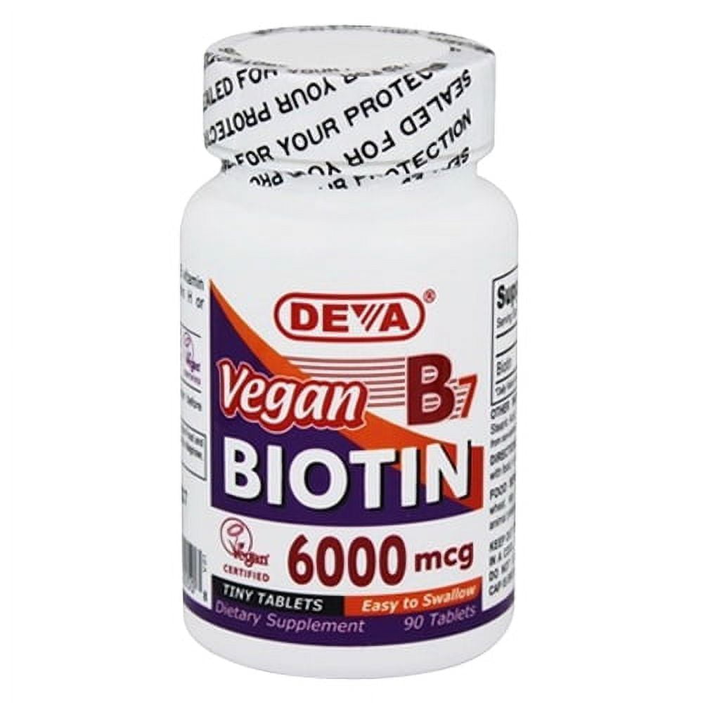 Deva Nutrition Vegan Vitamin B7 Biotin 6000 Mcg Tablets, 90 Ea, 3 Pack ...