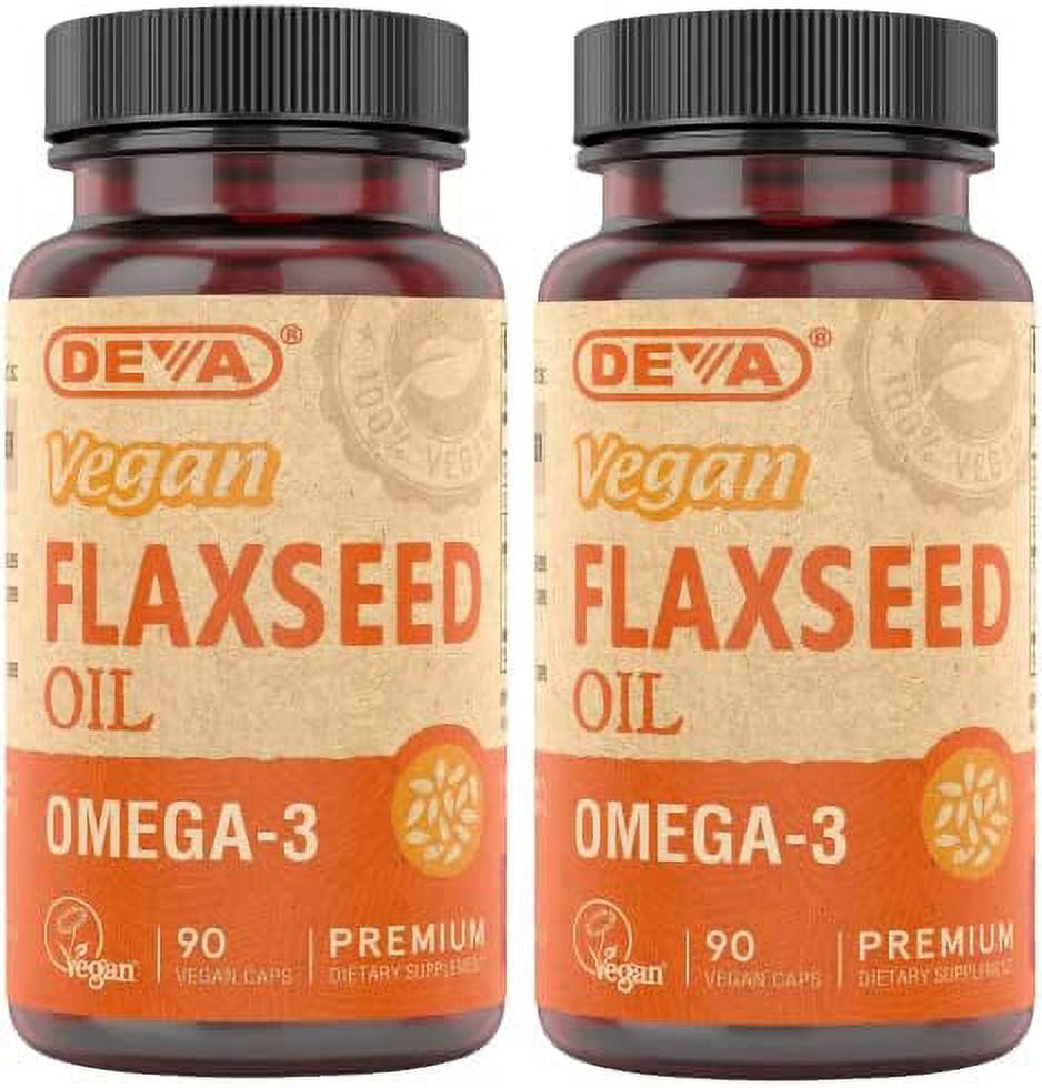 Deva Organic Vegan Vitamins Flax Seed Oil - Rich in Omega-3, Cold ...