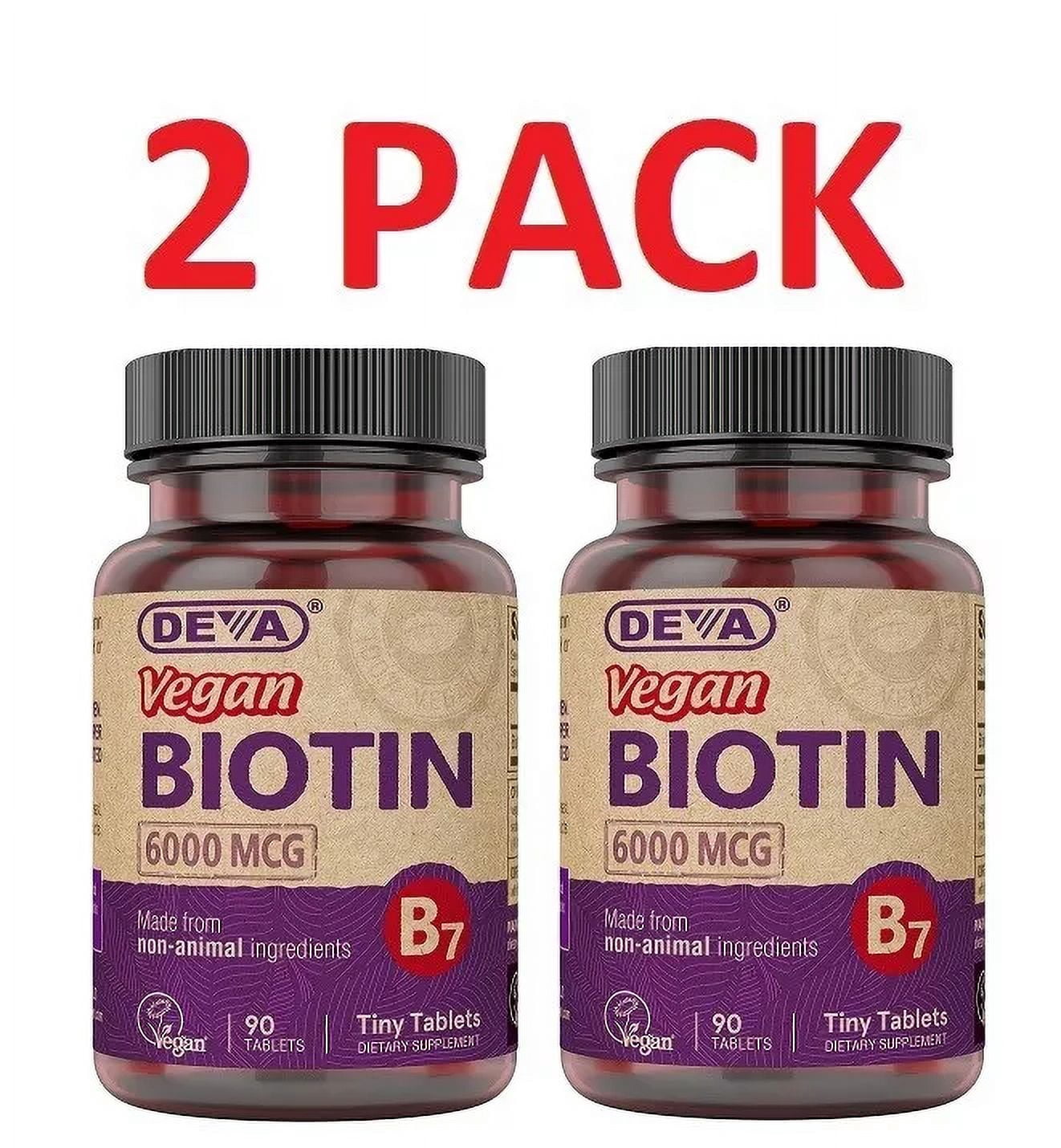 Deva_Vegan_Biotin_6000_Mcg,_90_Tiny_Tablets_2_Pack - Walmart.com