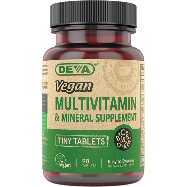 Deva Vegan High Potency Multivitamin & Mineral Supplement, Daily Iron ...