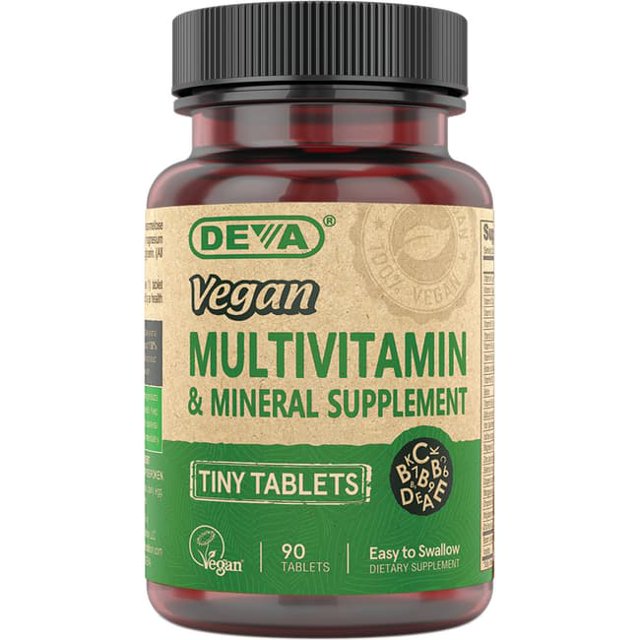 Deva Vegan High Potency Multivitamin & Mineral Supplement, Daily Iron ...