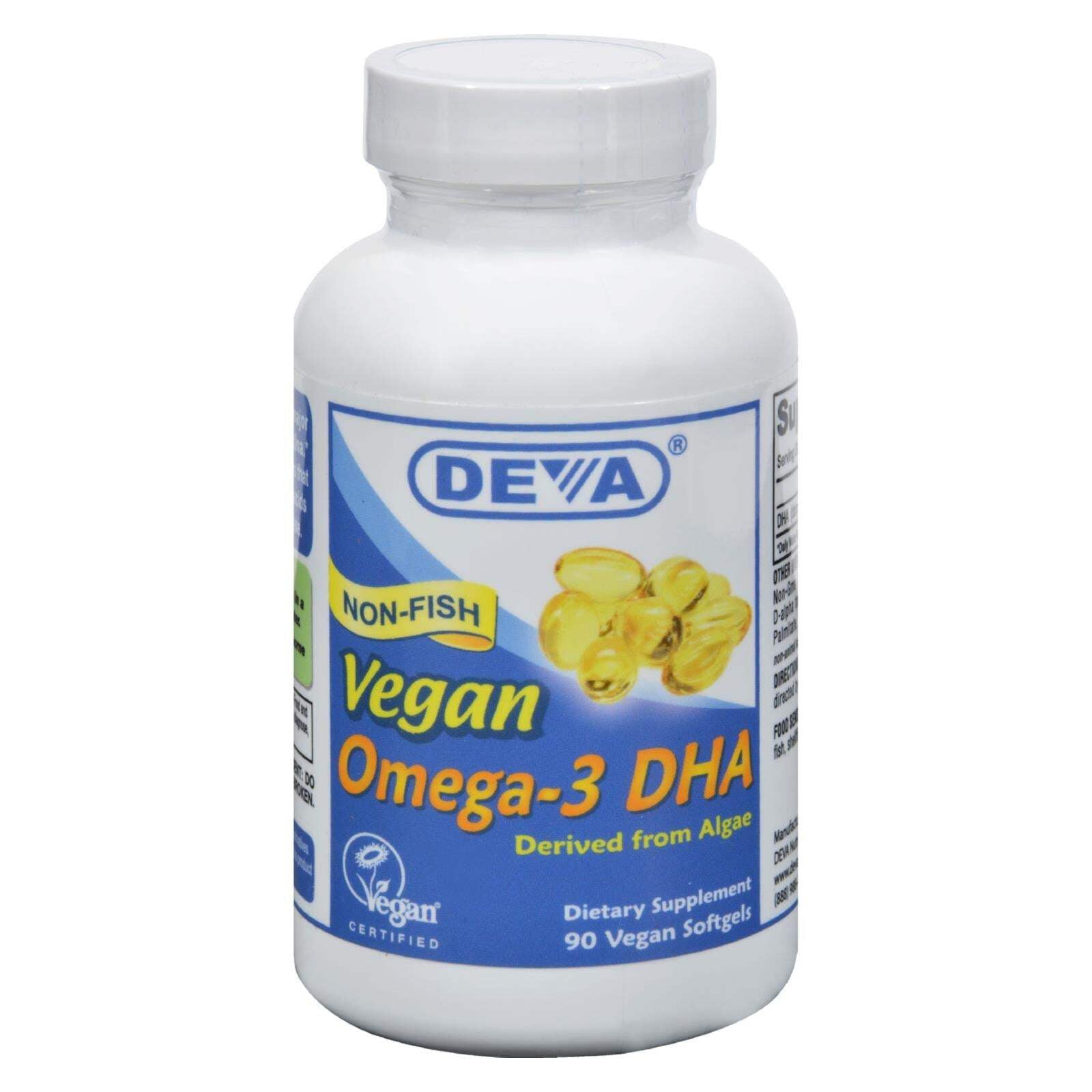 Deva Vegan Omega-3 DHA, Plant-Based Supplements, 90ct - Walmart.com