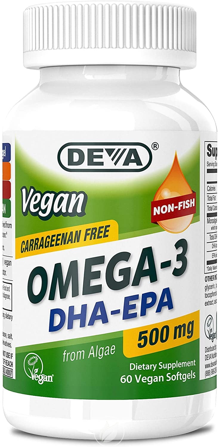 Deva Vegan Omega3 Dha-Epa 500 Mg 60 Softgels - Walmart.com