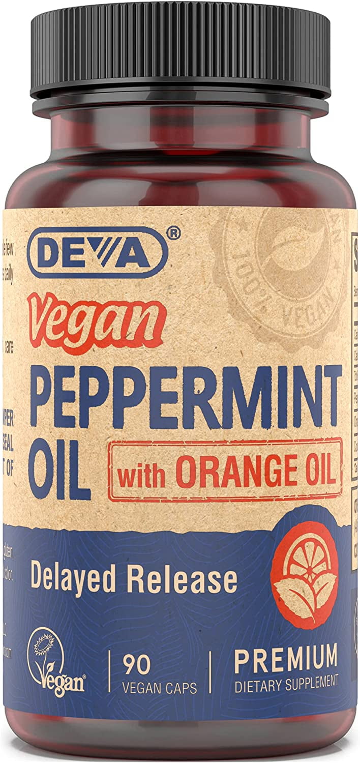 Deva Nutrition, Vegan Peppermint Oil, 90 Vcap, Delayed Release ...