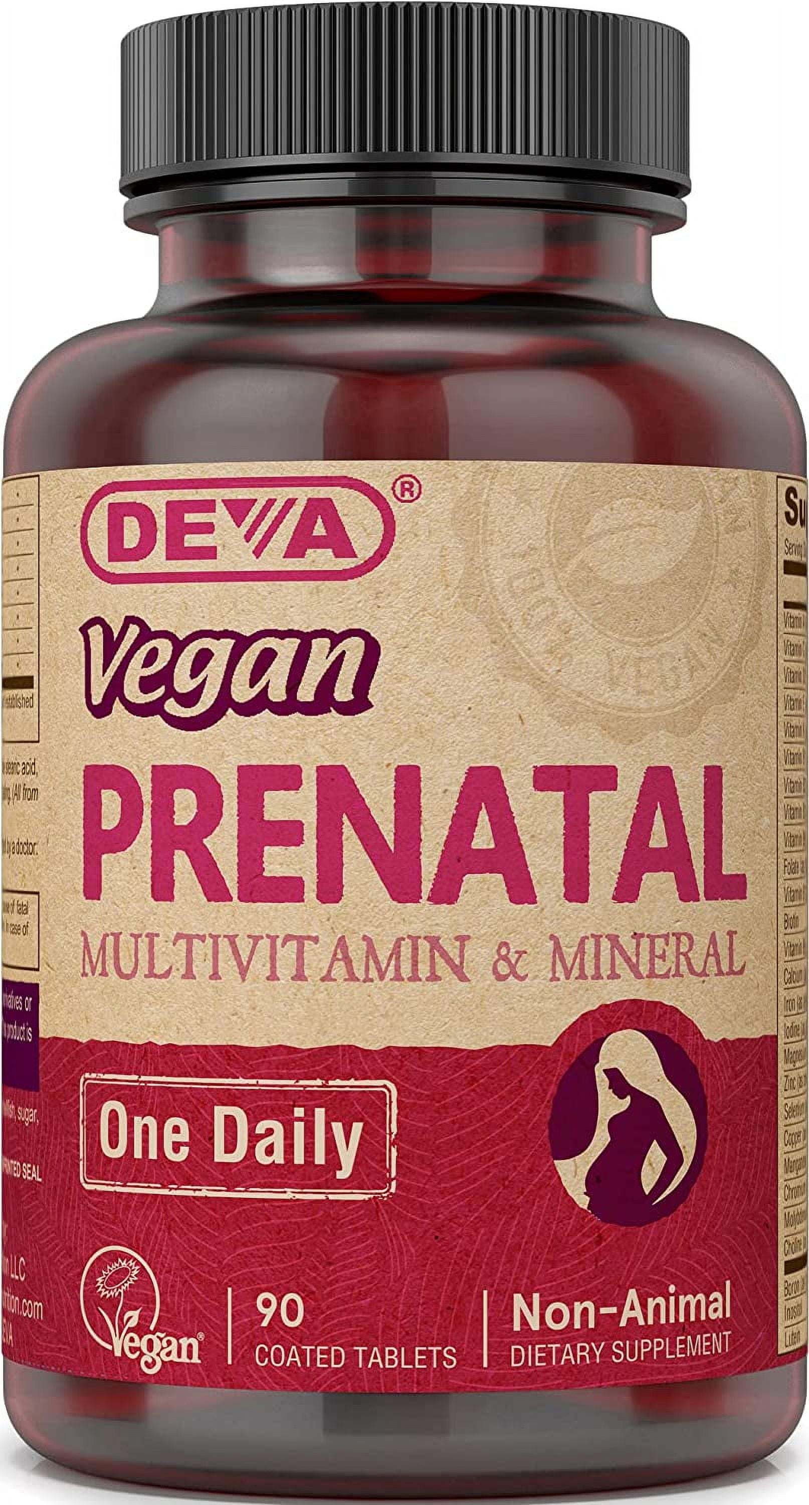 Deva Vegan Daily Prenatal Multivitamin & Mineral Supplement, 90 Tablets ...