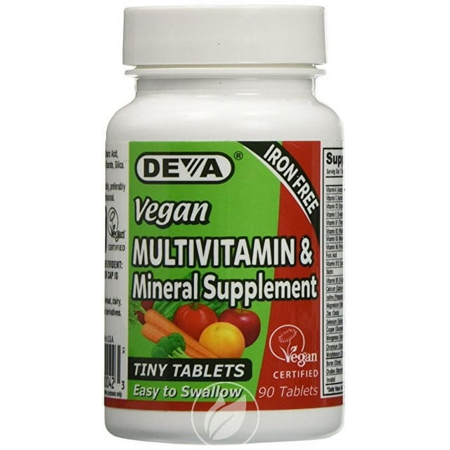 Deva Vegan Tiny Tablets Multivitamin - Iron Free 90Tab - Walmart.com