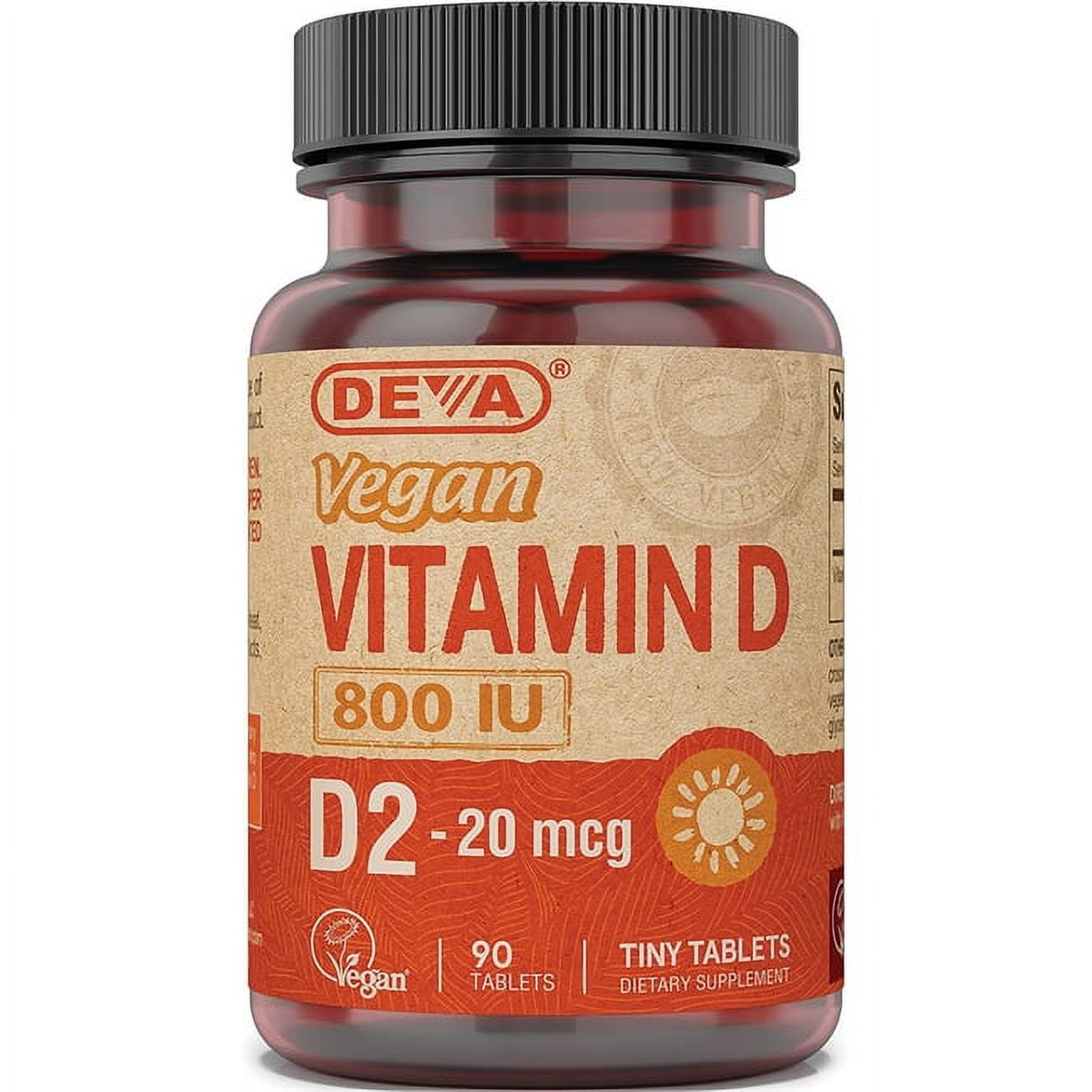 Deva Vegan Vitamin D 800 IU Tablets, 90 Ct - Walmart.com