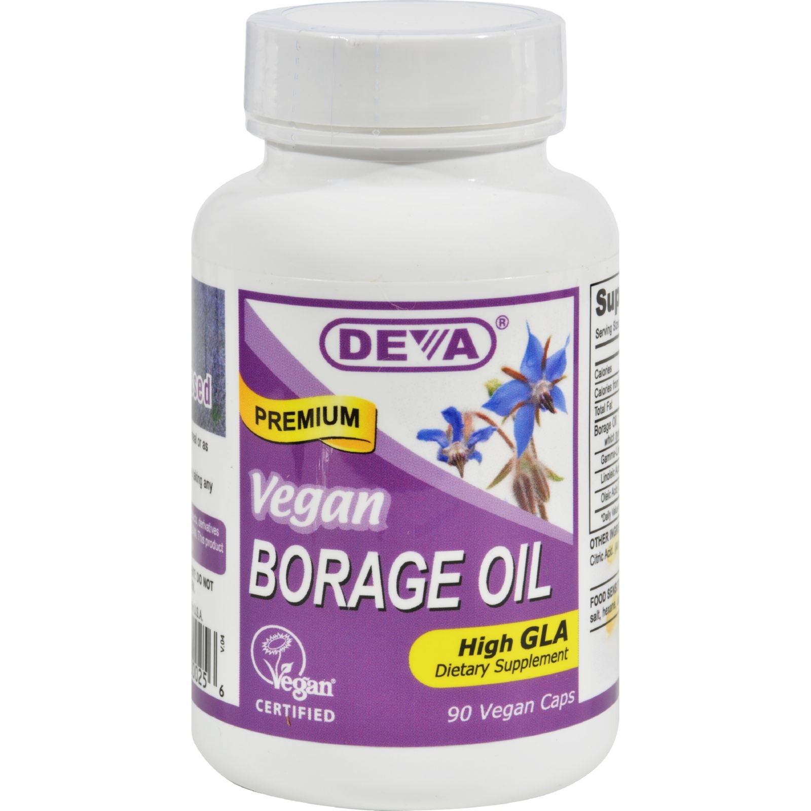 Deva Vegan Vitamins Borage Oil 500Mg Vegan 90 Vegan Caps 2 Pack ...