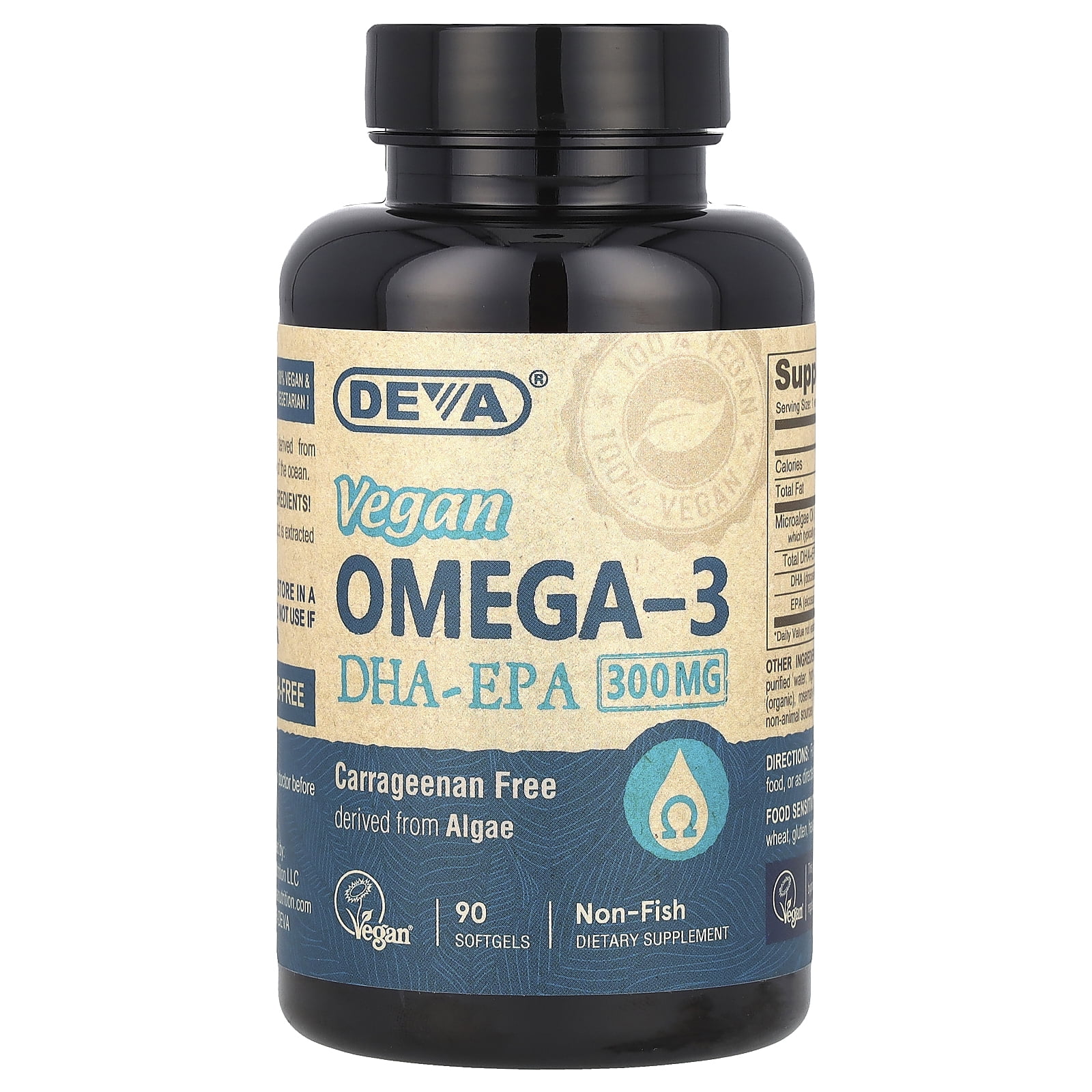 Deva Vegan Essential Omega 3 DHA EPA Vitamins - 90 Softgels - Walmart.com