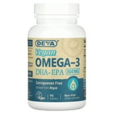 Deva Vegan Vitamins Omega 3 DHA EPA - 90 softgels - Walmart.com