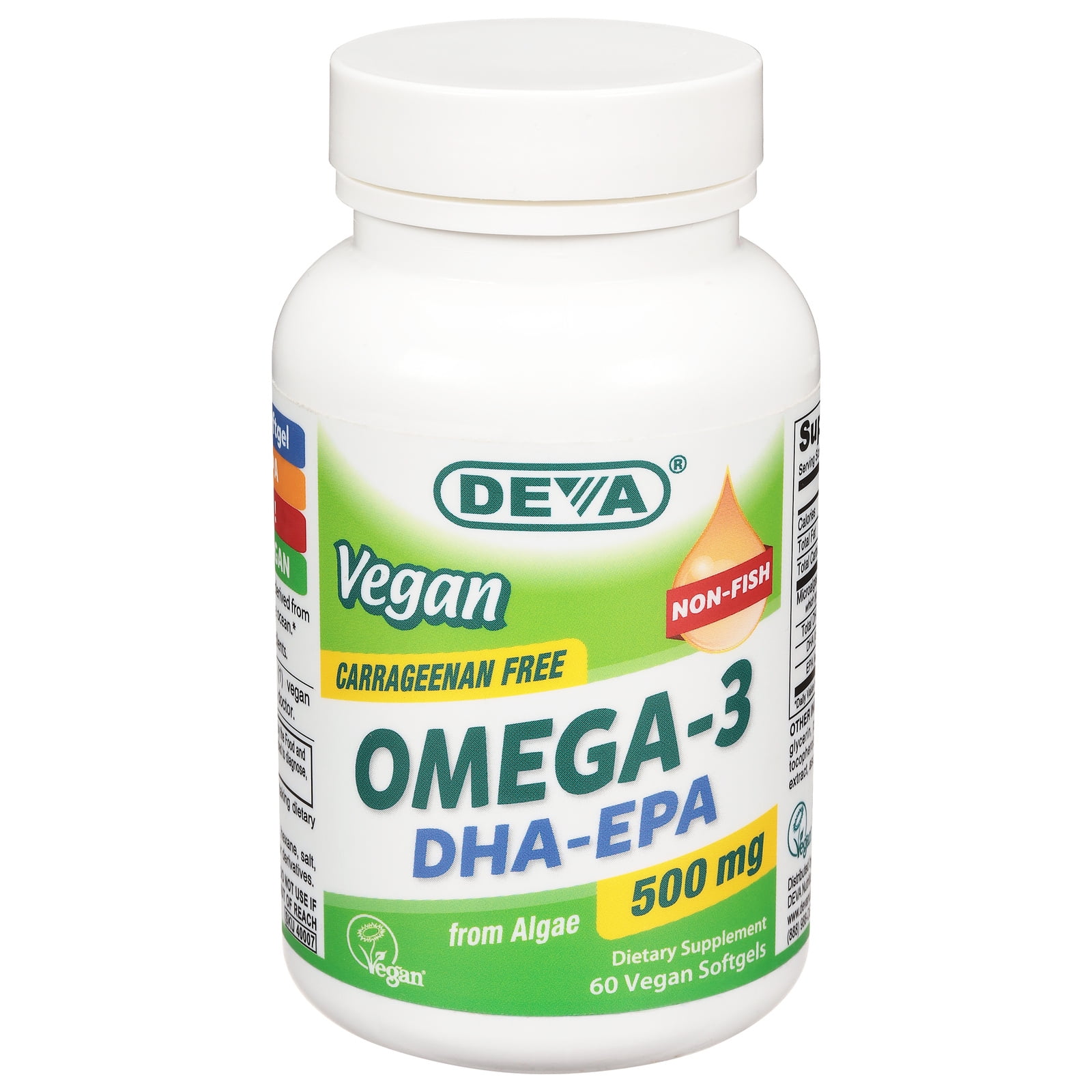 Deva Vegan Vitamins - Omega-3 Dha-epa 500mg Vgn - 1 Each-60 VCAP ...