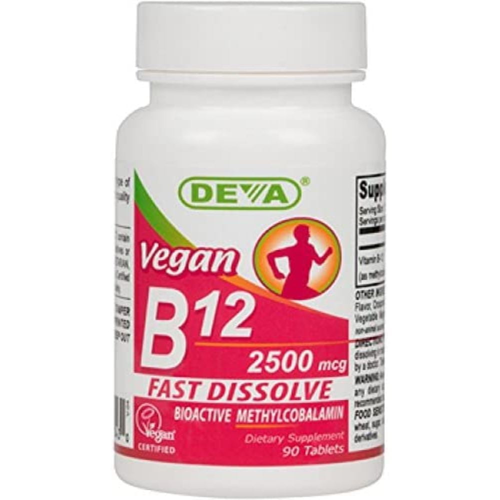Deva Vegan Vitamins - Sublingual B-12 2500mcg - 90 Tablets - Walmart.com