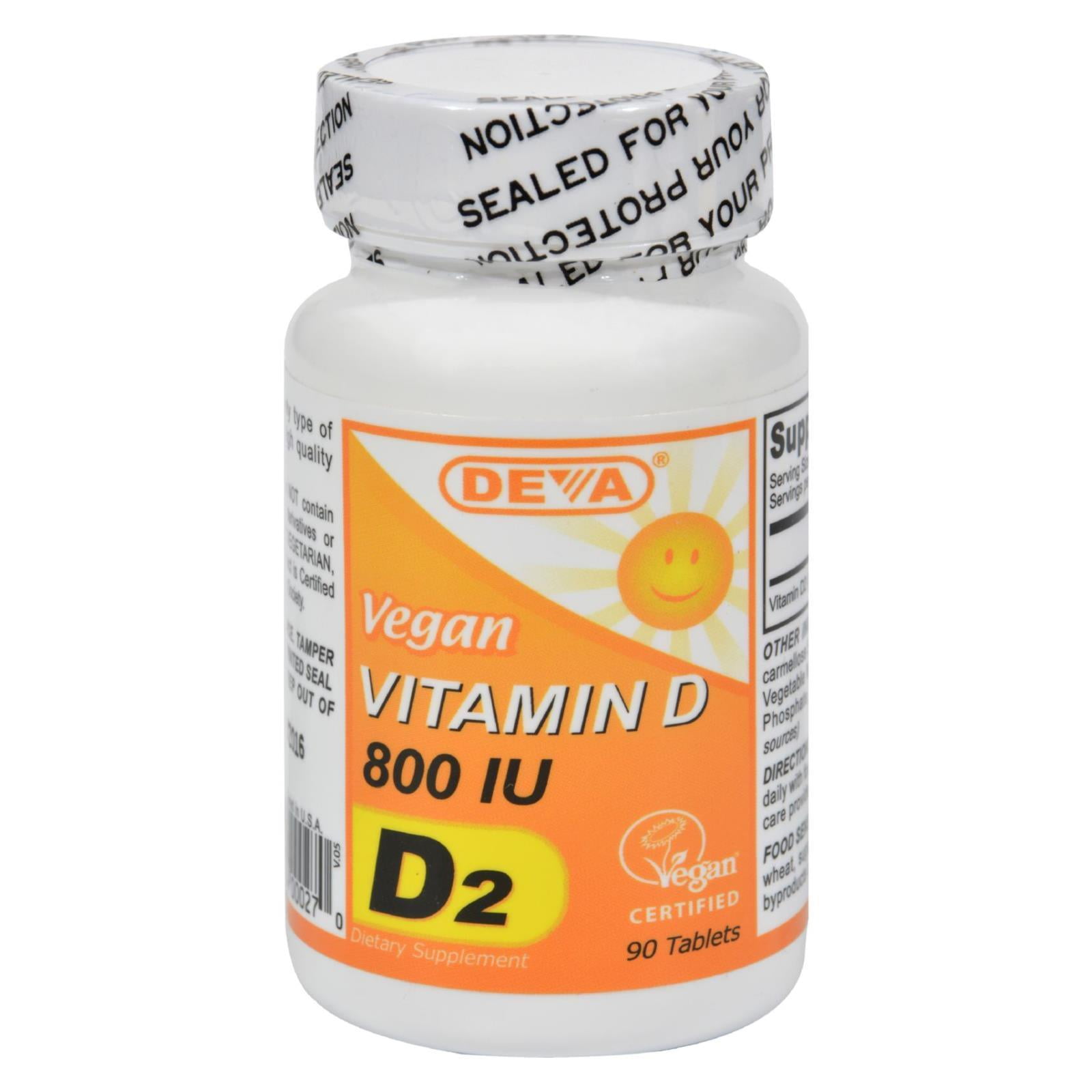 Deva Vegan Vitamins - Vitamin D - 800 IU - 90 Tablets - Walmart.com