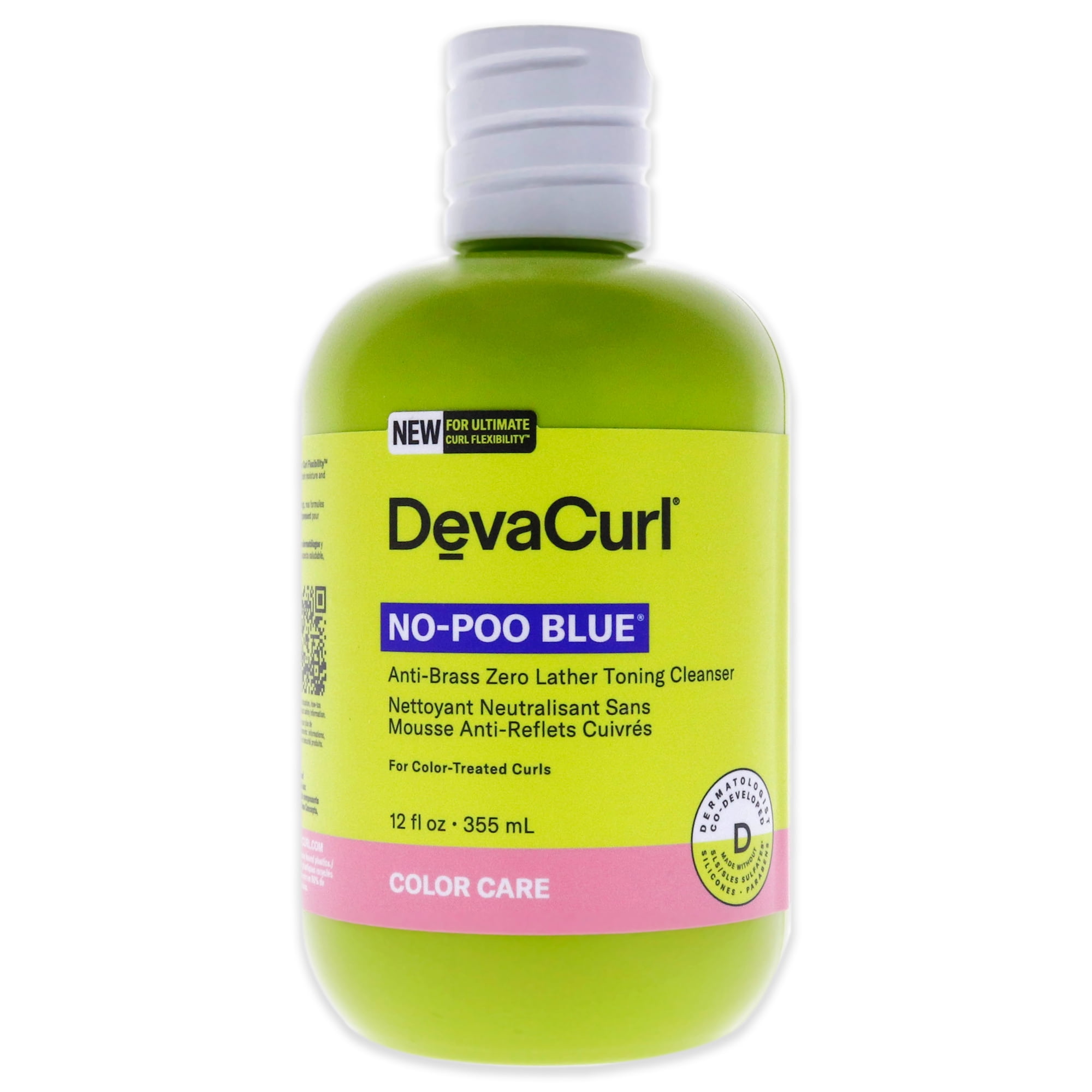 DevaCurl No-Poo Blue Anti-Brass Toning Cleanser for Color-Treated Curls ...