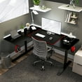 Devan Steel L-Shaped Gaming Desk with USB Ports, Black - Walmart.com