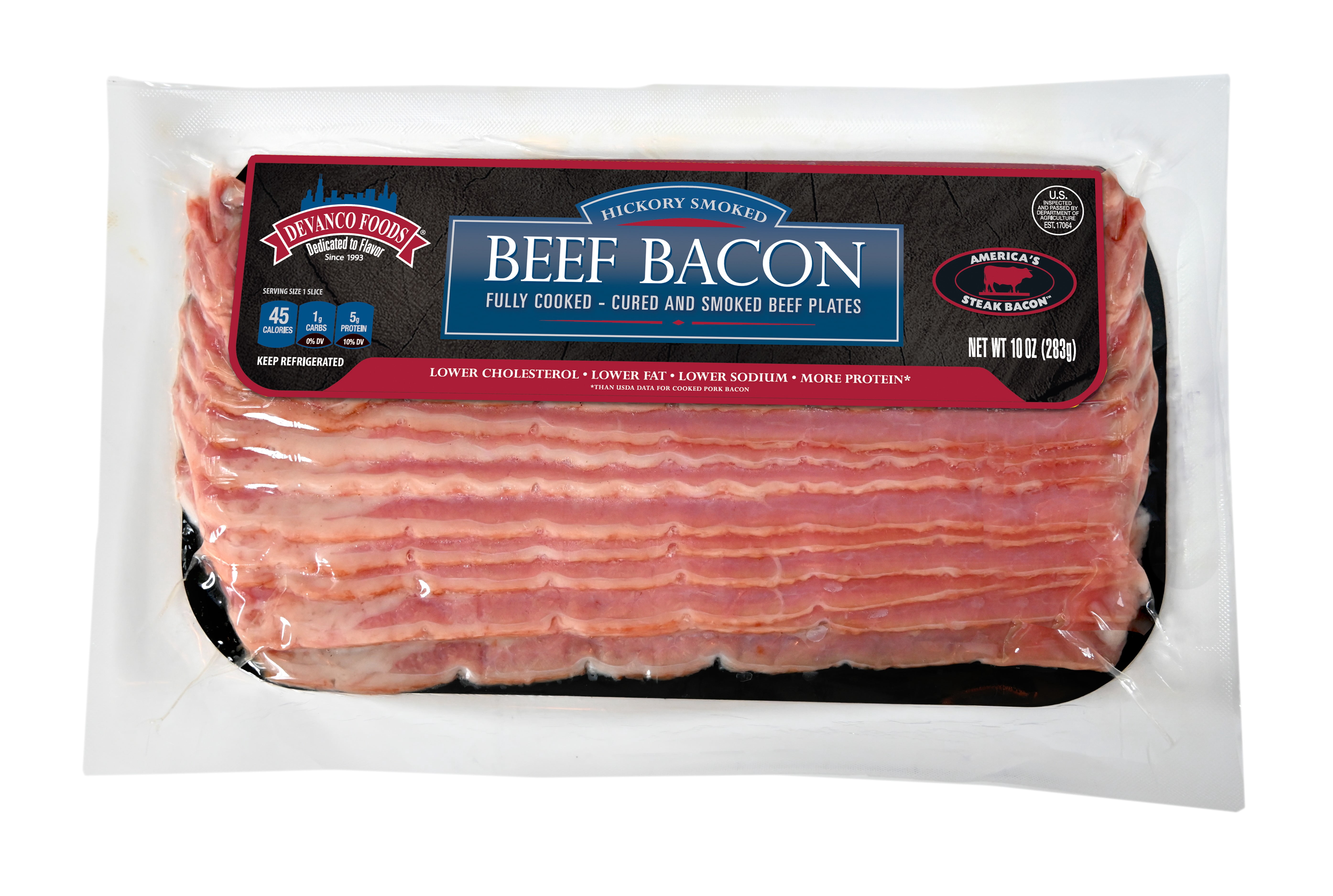 Devanco Beef Bacon, 10 oz, Halal, Refrigerated - Walmart.com