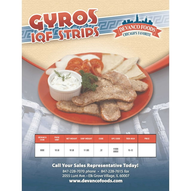 Devanco Bulk Food - Great Quality Quick Frozen Gyro Slices, 10 Pound ...