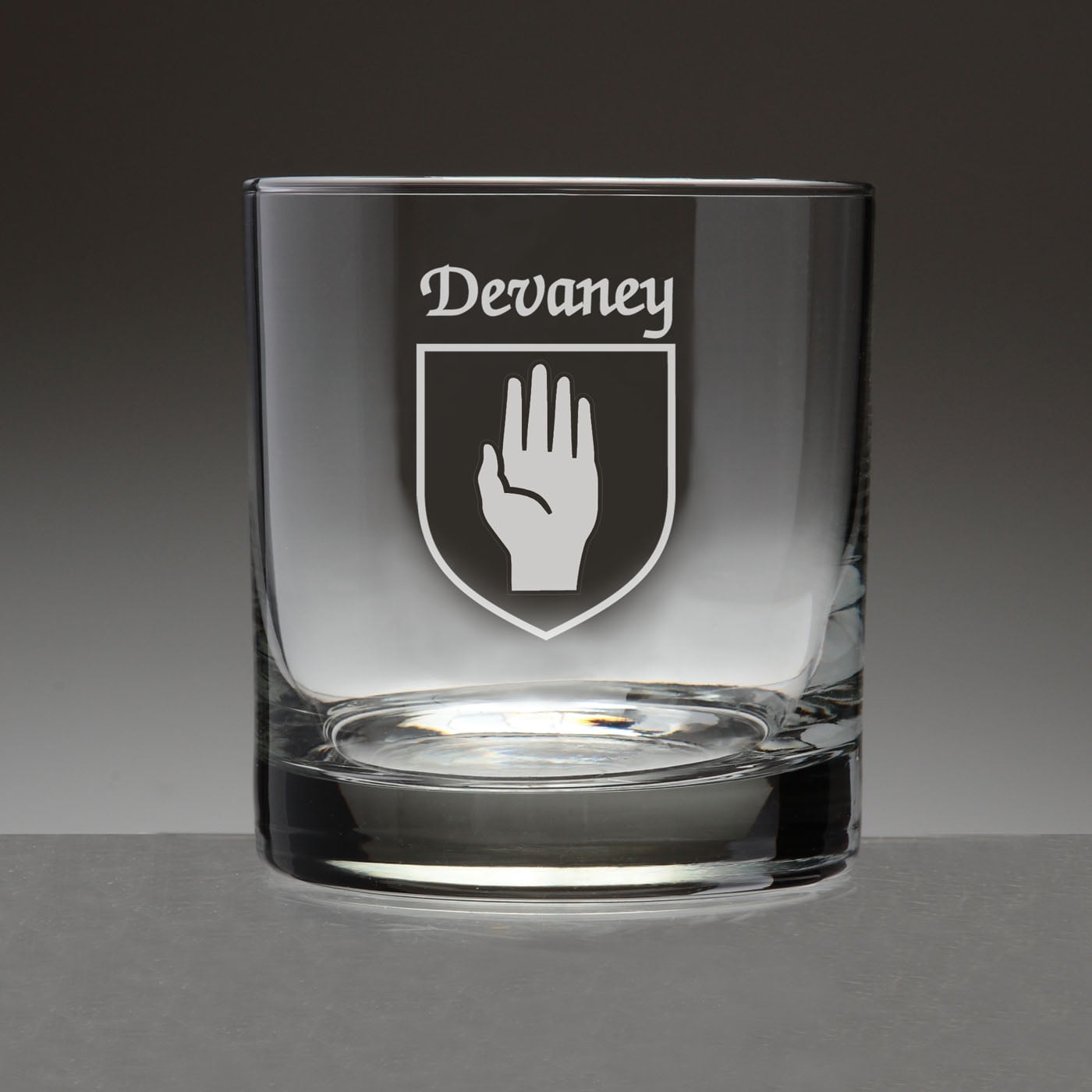 Devaney Irish Coat of Arms Tumbler Glasses - Set of 4 (Sand Etched ...