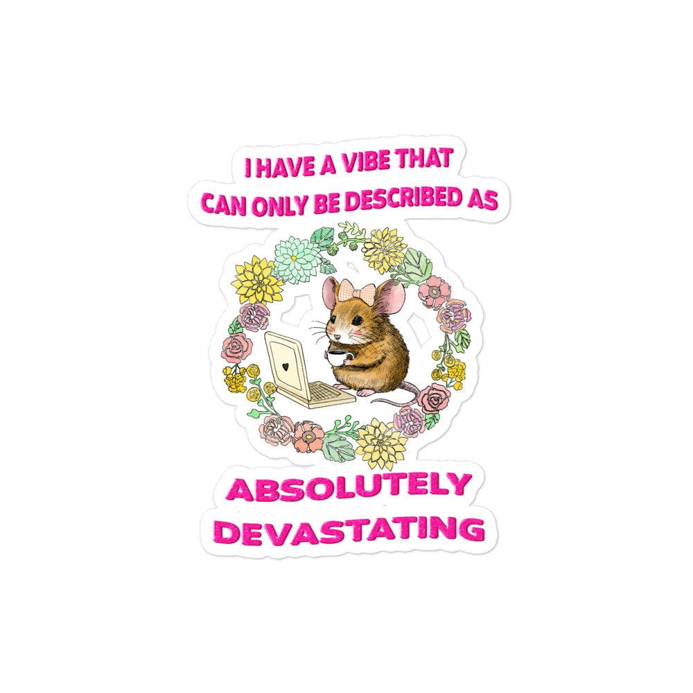 Devastating Vibe Bubble-free stickers vinyl decal cute sticker ...