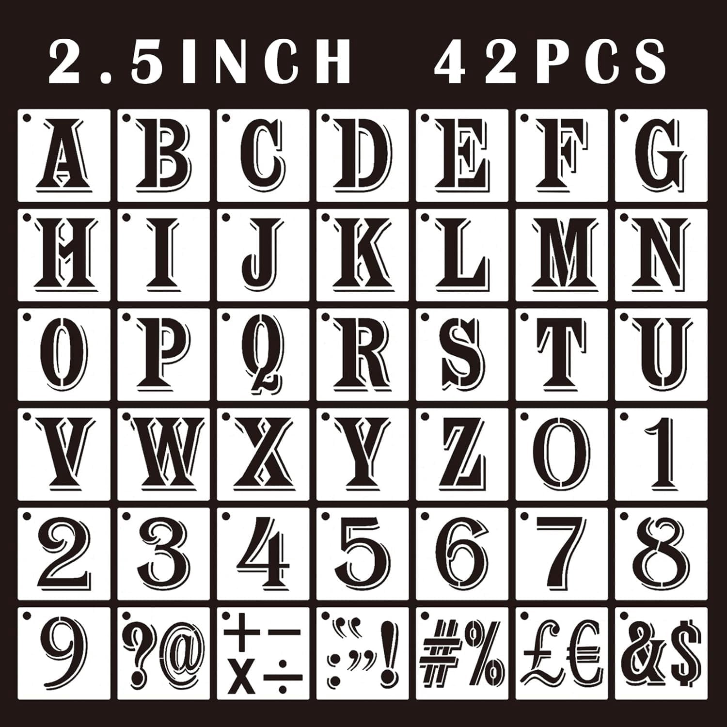 Devasya Crafts 25 Letter Stencils and Numbers 42 Pcs Alphabet Art Craft ...