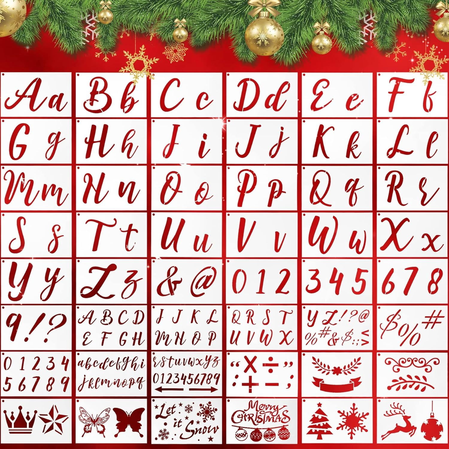 Devasya Crafts 60 Number Calligraphy Stencils for Crafts Shop Rock ...