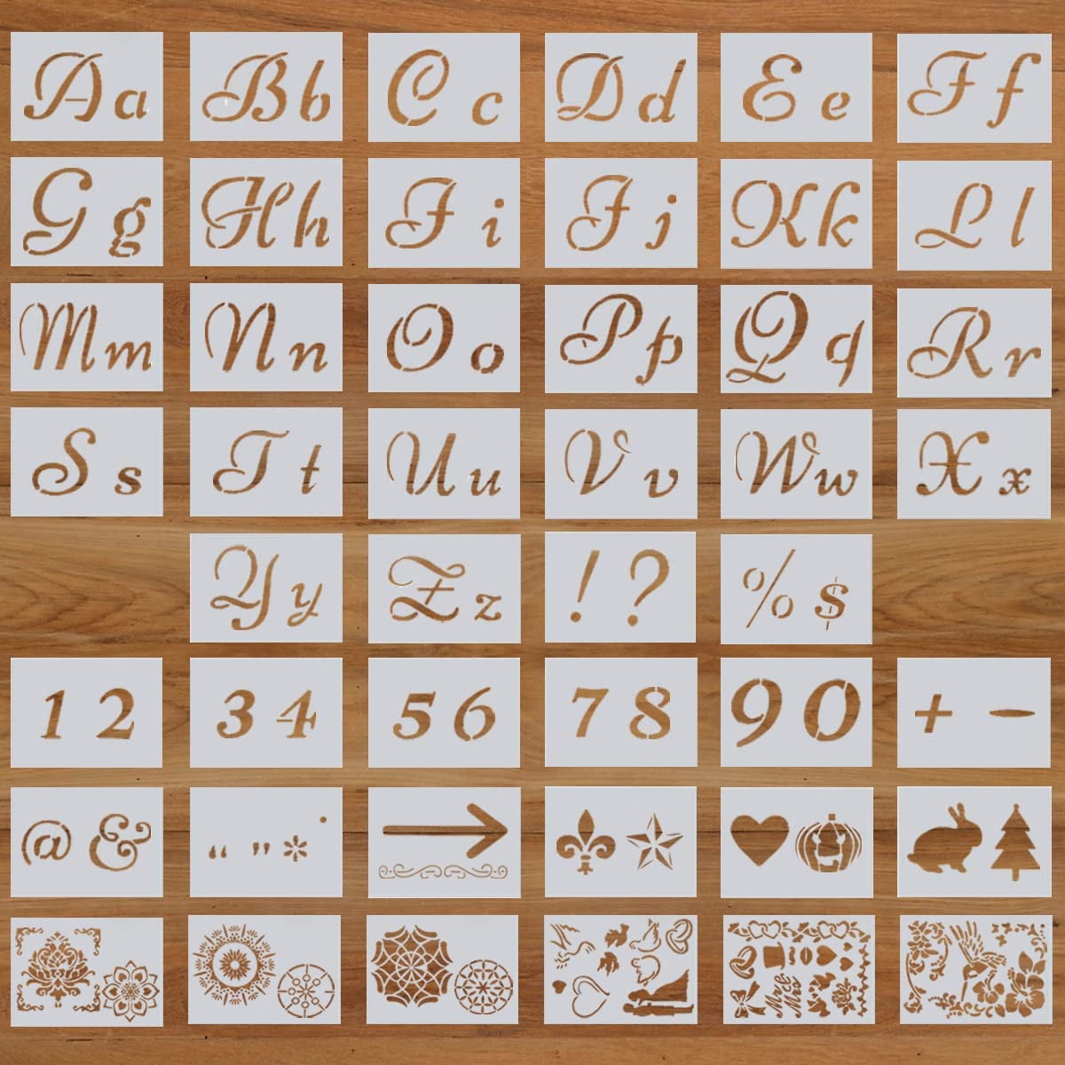 Devasya Crafts Letter Stencils Reusable Stencils for Painting on Wood ...