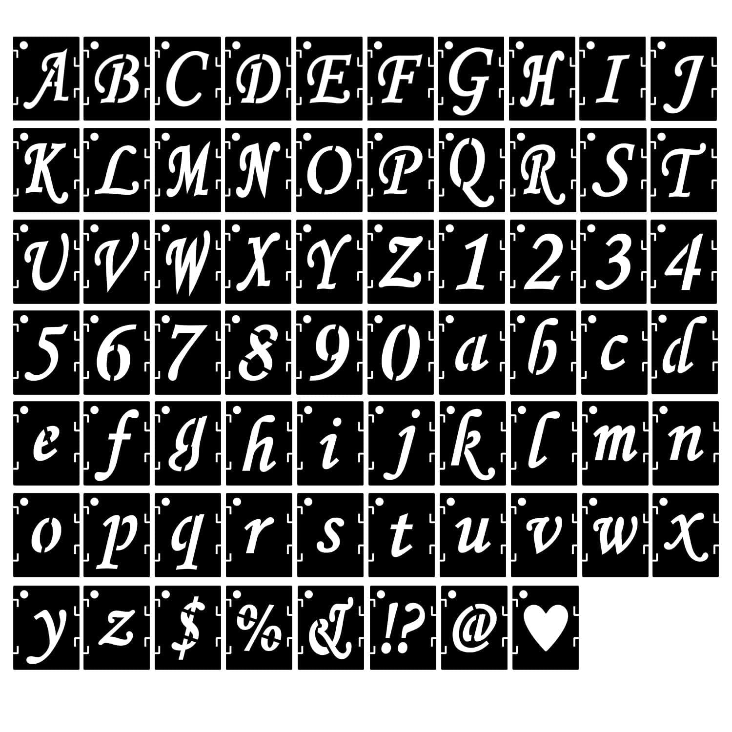 Devasya Crafts Plastic Letter Number Symbol Stencil Interlocking ...