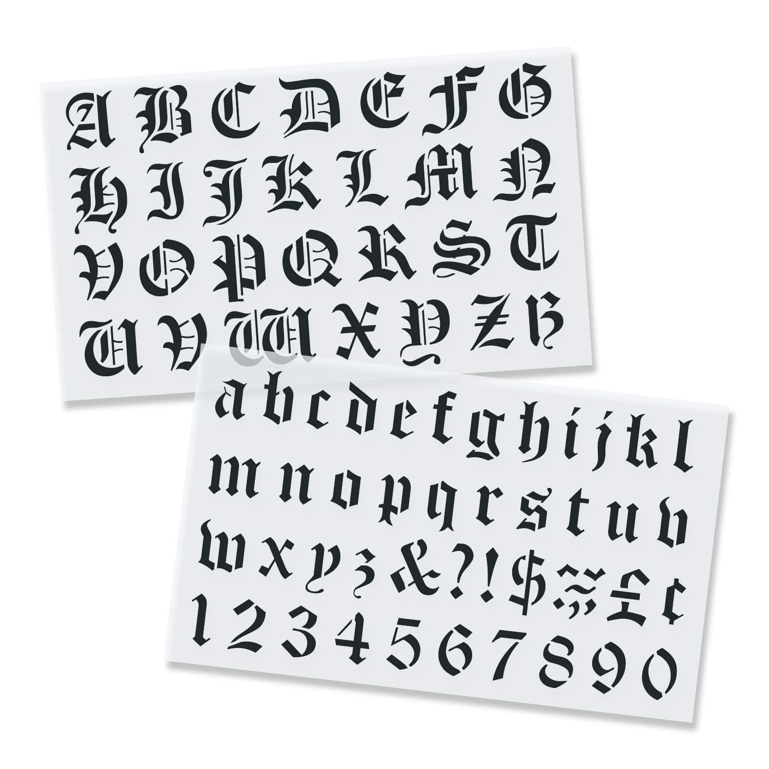 Devasya Crafts Reusable Old English Font Stencil Template for DIY ...