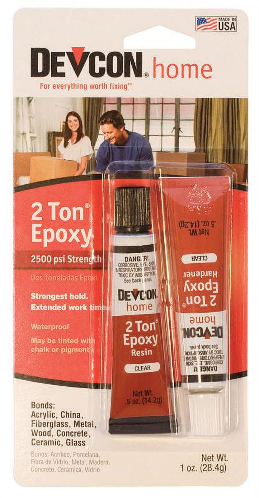 Devcon 2-Ton Epoxy Two 1/2 Oz Tubes Multi-Purpose Adhesive - GLU-735.00 - Walmart.com