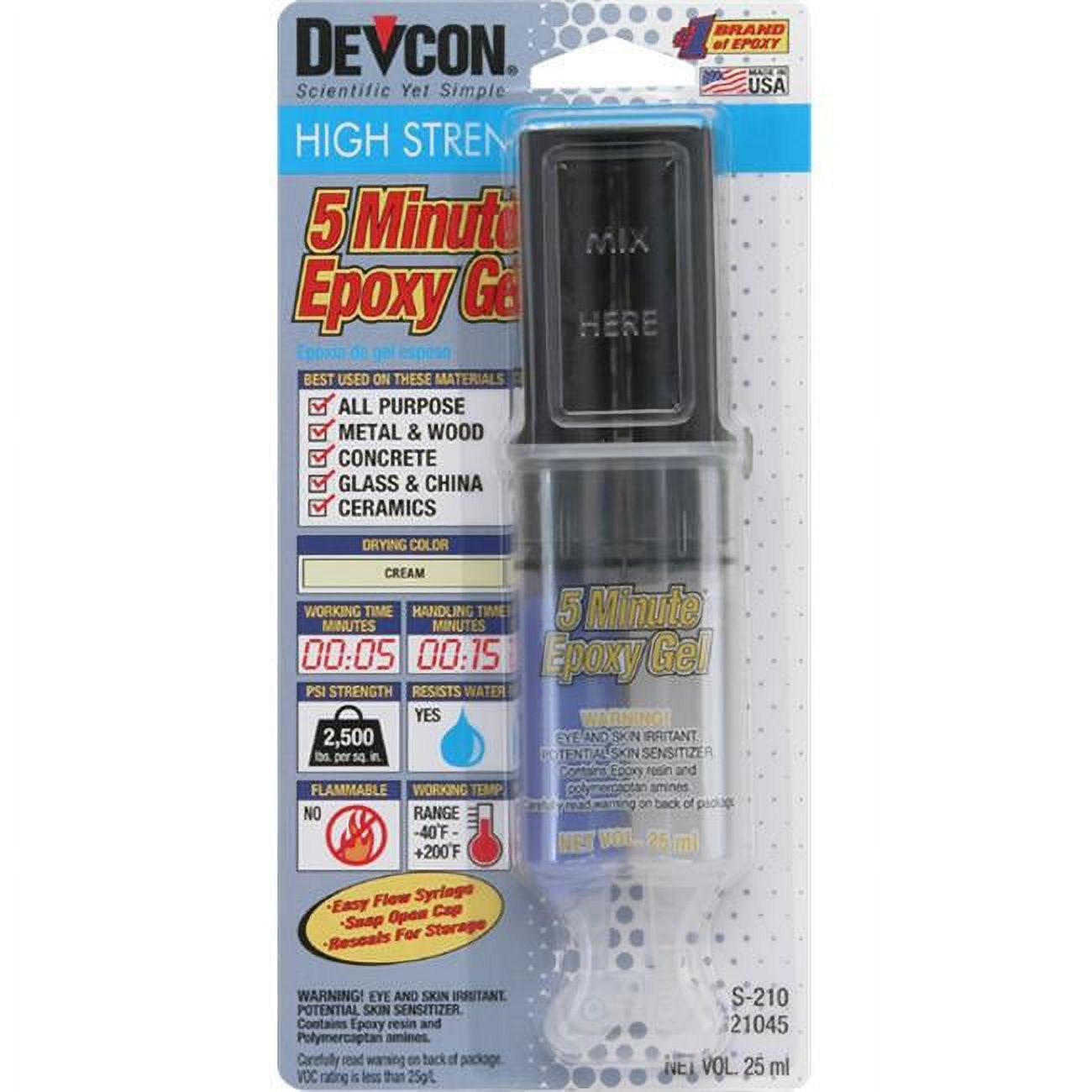 Devcon 21045 5 Minute Gel Epoxy, 25 ml - Walmart.com