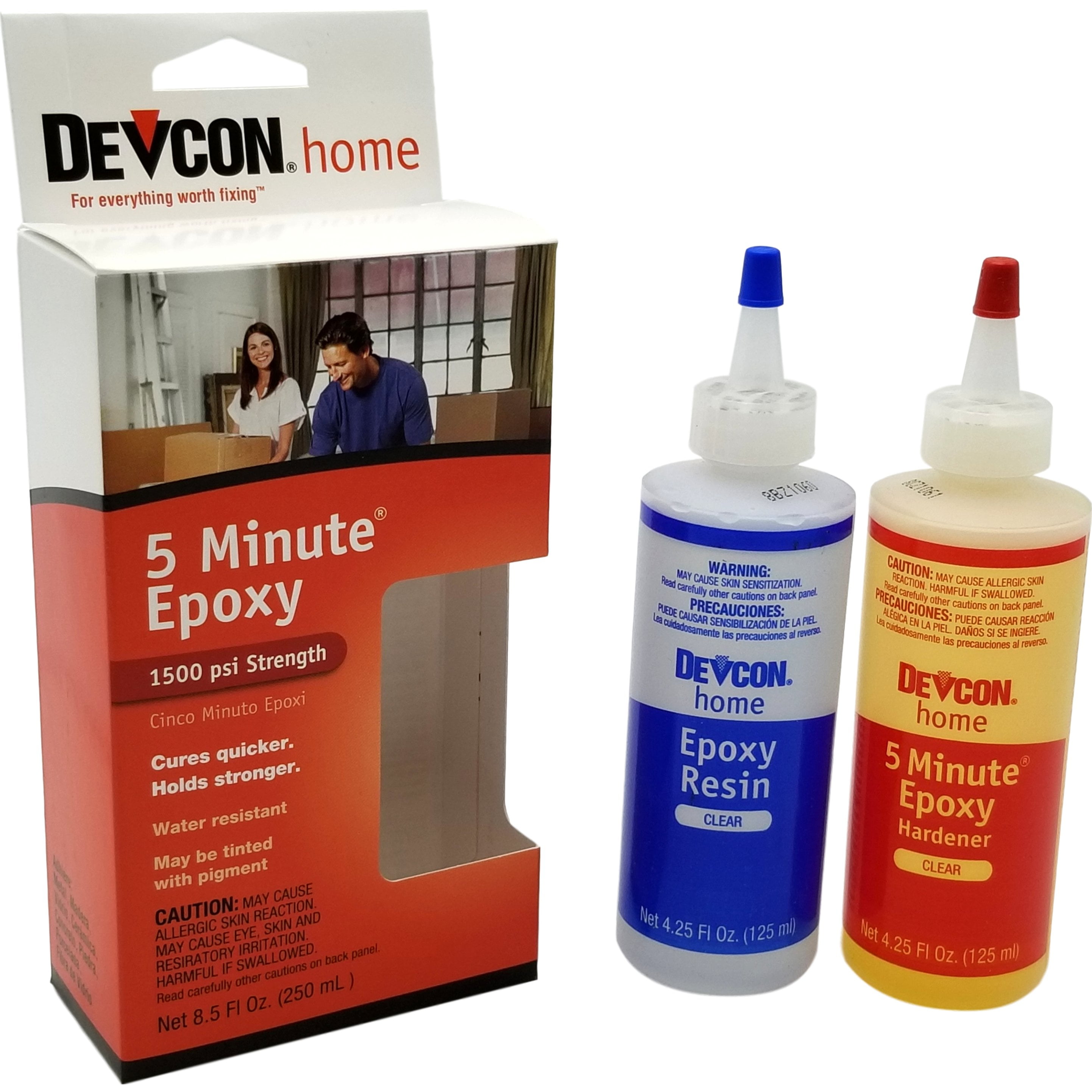 Devcon Quick Setting Liquid Glass Bonder, High Strength 5 Minute Epoxy ...