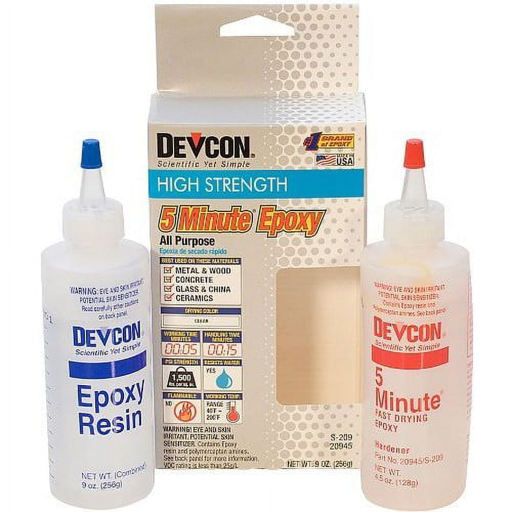 Devcon Epoxy, 5 Minute Epoxy, 2 Bottles Net 8.5 fl oz (250ml) - Walmart.com