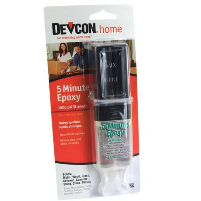 Devcon Fast Set 5-Minute Clear Colorless Epoxy Adhesive Glue 1 fl oz Syringe - Walmart.com