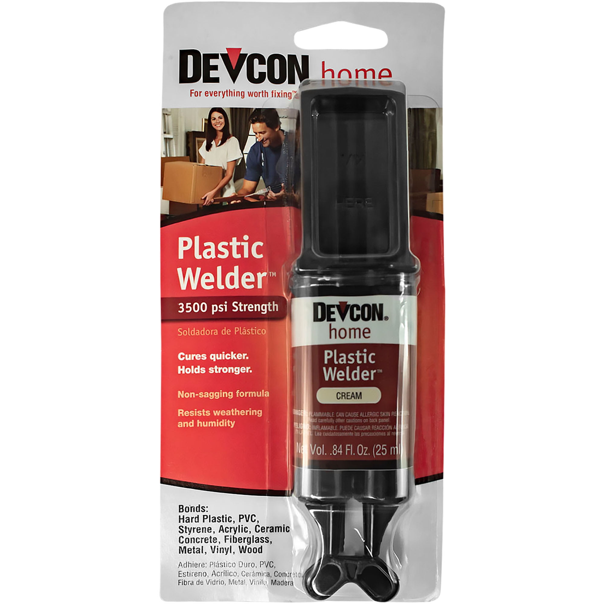 Devcon Home Plastic Welder Cream Colored Adhesive 1-OZ. Tube For Use On Hard Plastic, PVC ...