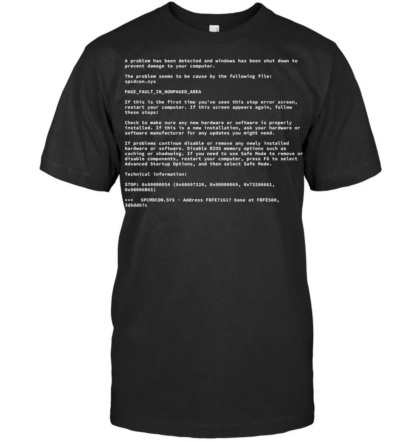 Developers Programmers Blue Screen Of Death Bsod Programmer T Shirt up ...