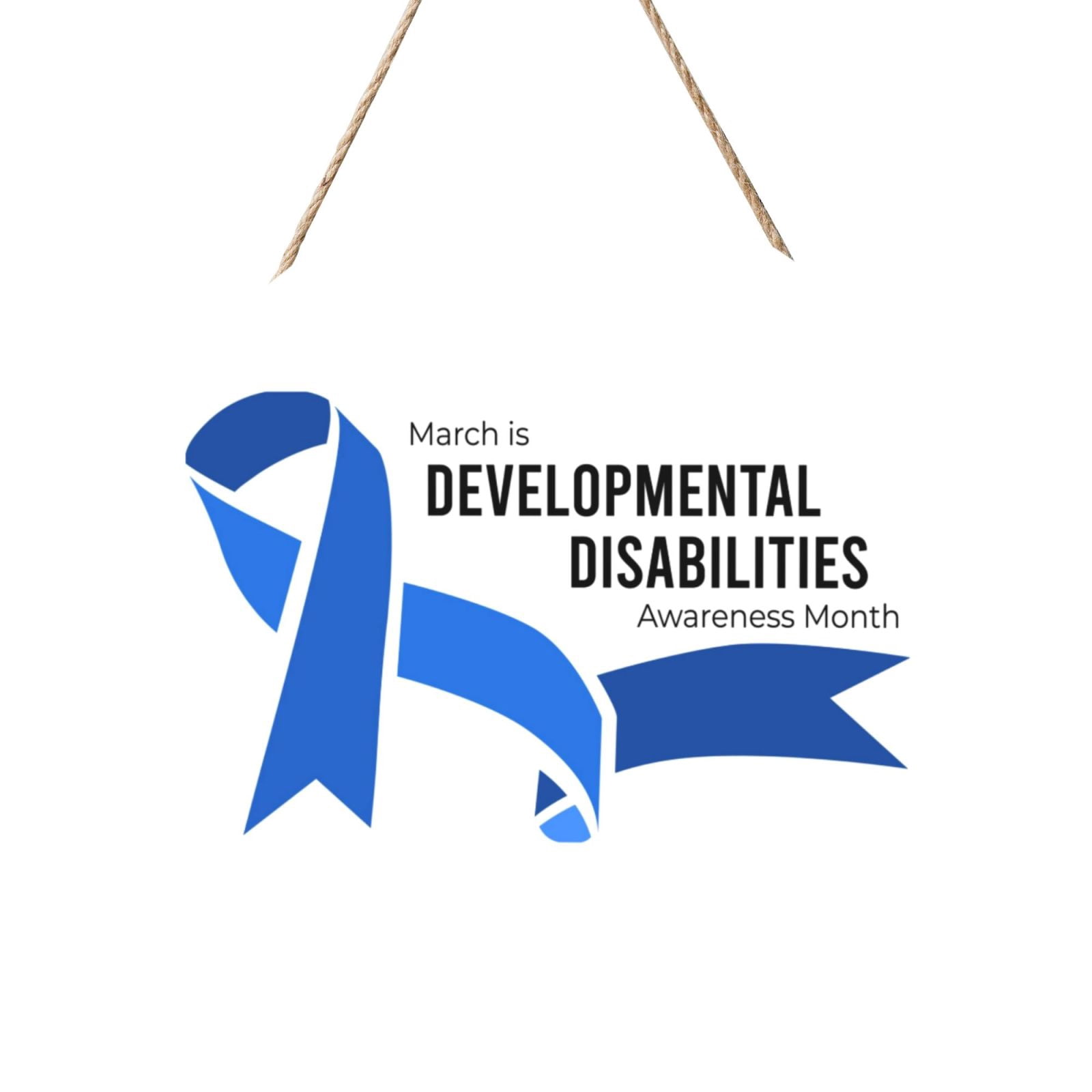 Developmental Disabality Awareness Month Wooden Hanging Sign Ornament ...